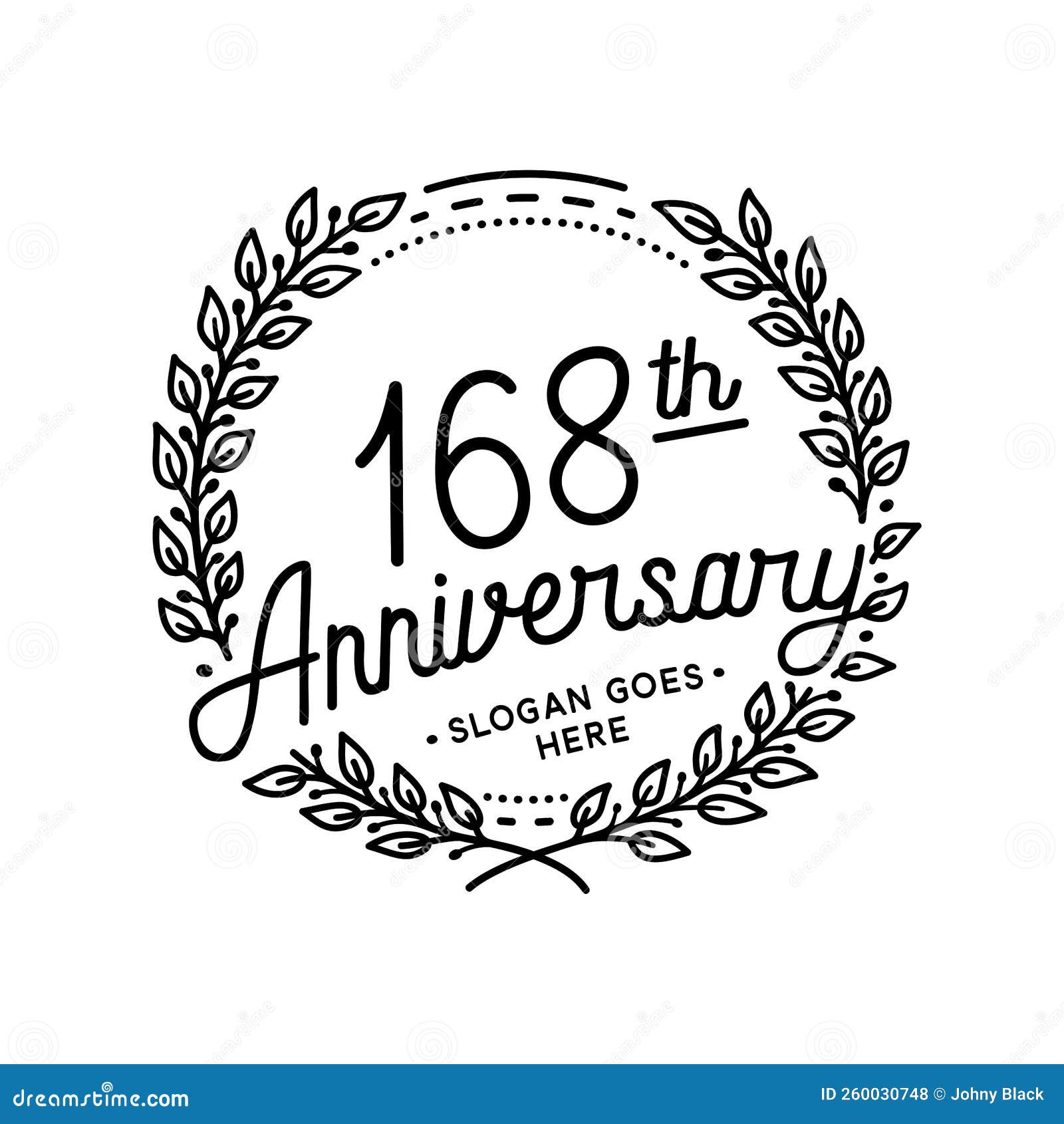 168 Years Anniversary Celebration with Laurel Wreath. 168th Anniversary ...