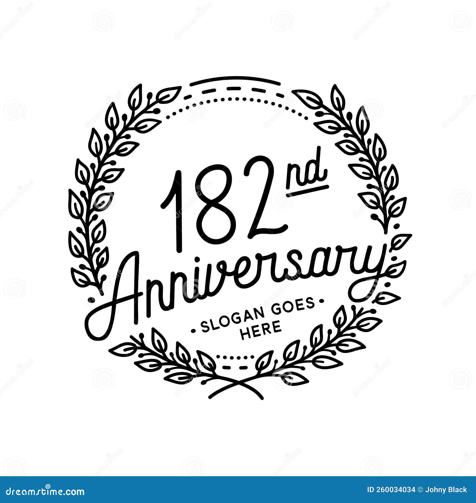 182 Years Anniversary Celebration with Laurel Wreath. 182nd Anniversary ...