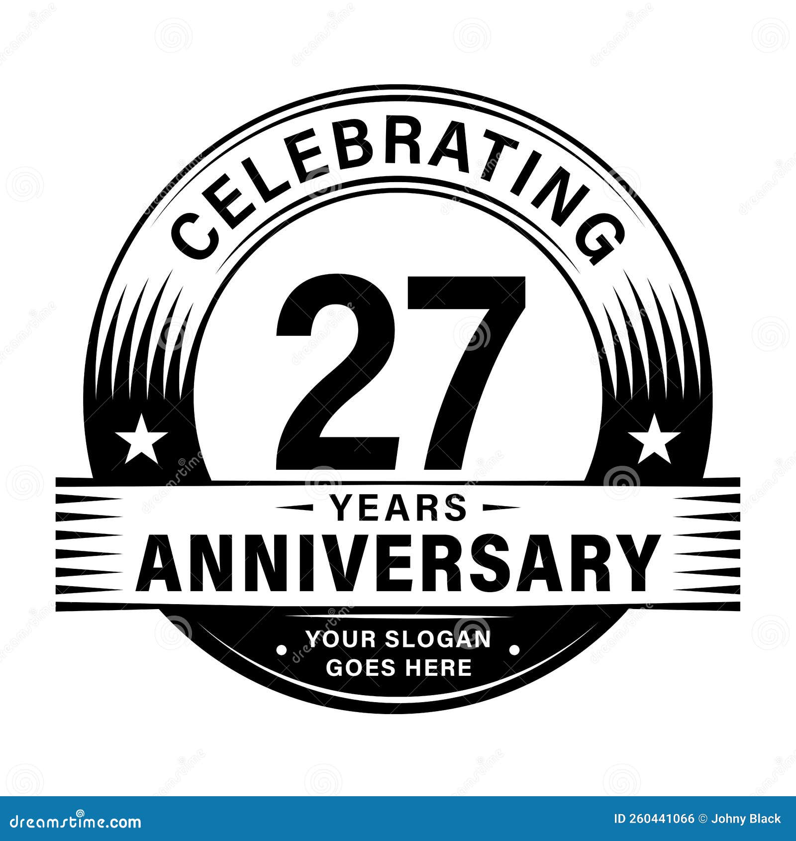 27 Years Anniversary Celebration Design Template. 27th Logo Vector ...