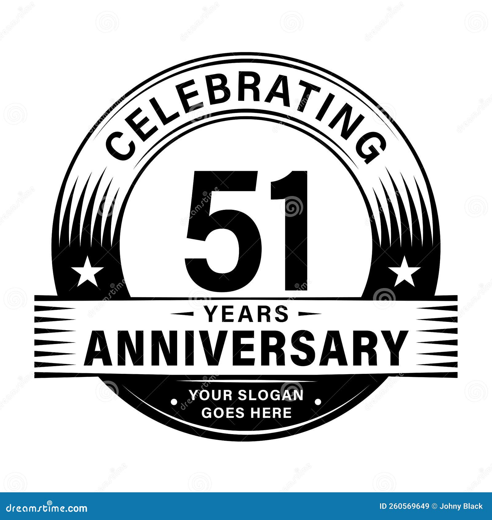 51 Years Anniversary Celebration Design Template. 51st Logo Vector ...