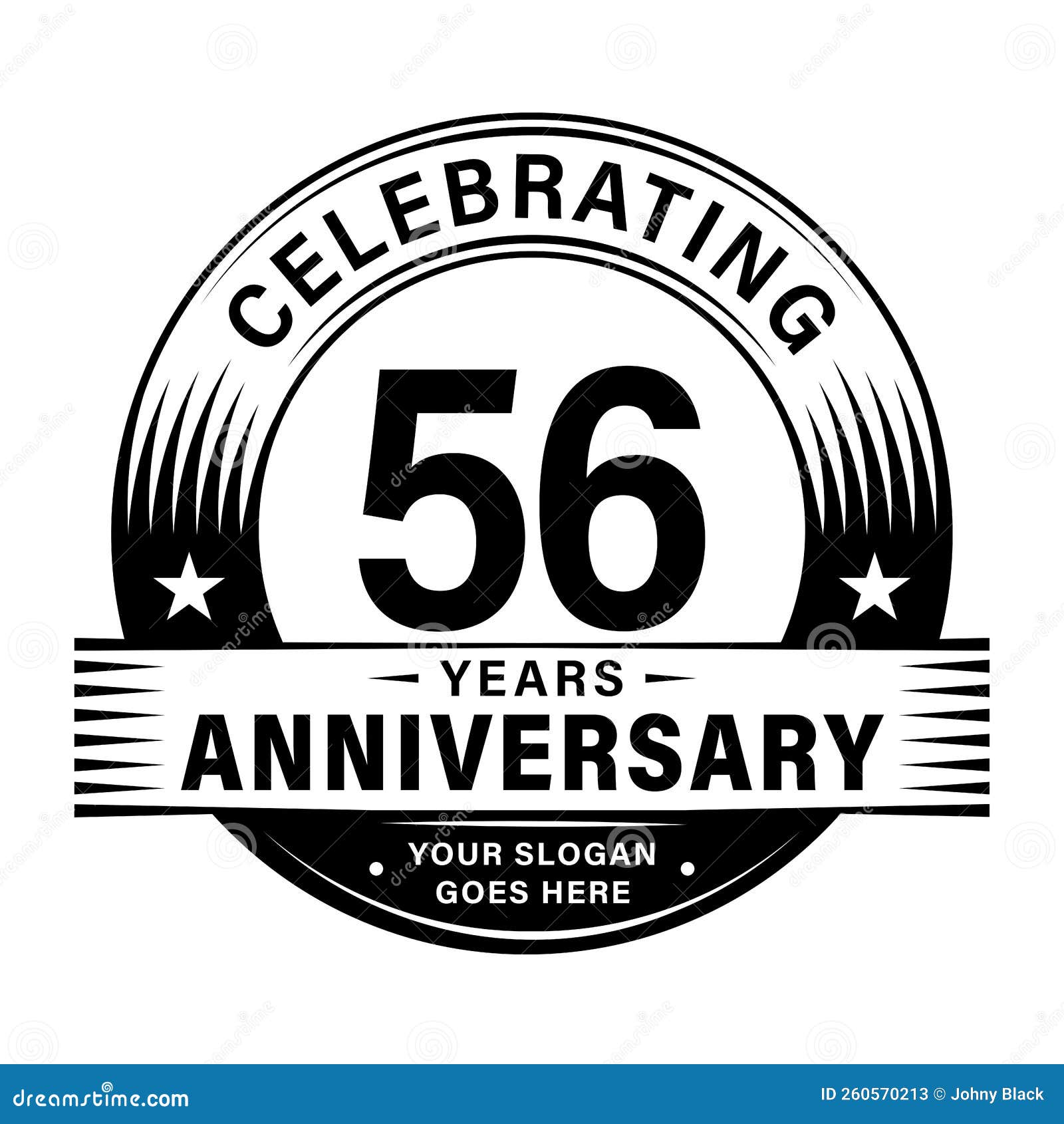 56 Years Anniversary Celebration Design Template. 56th Logo Vector ...