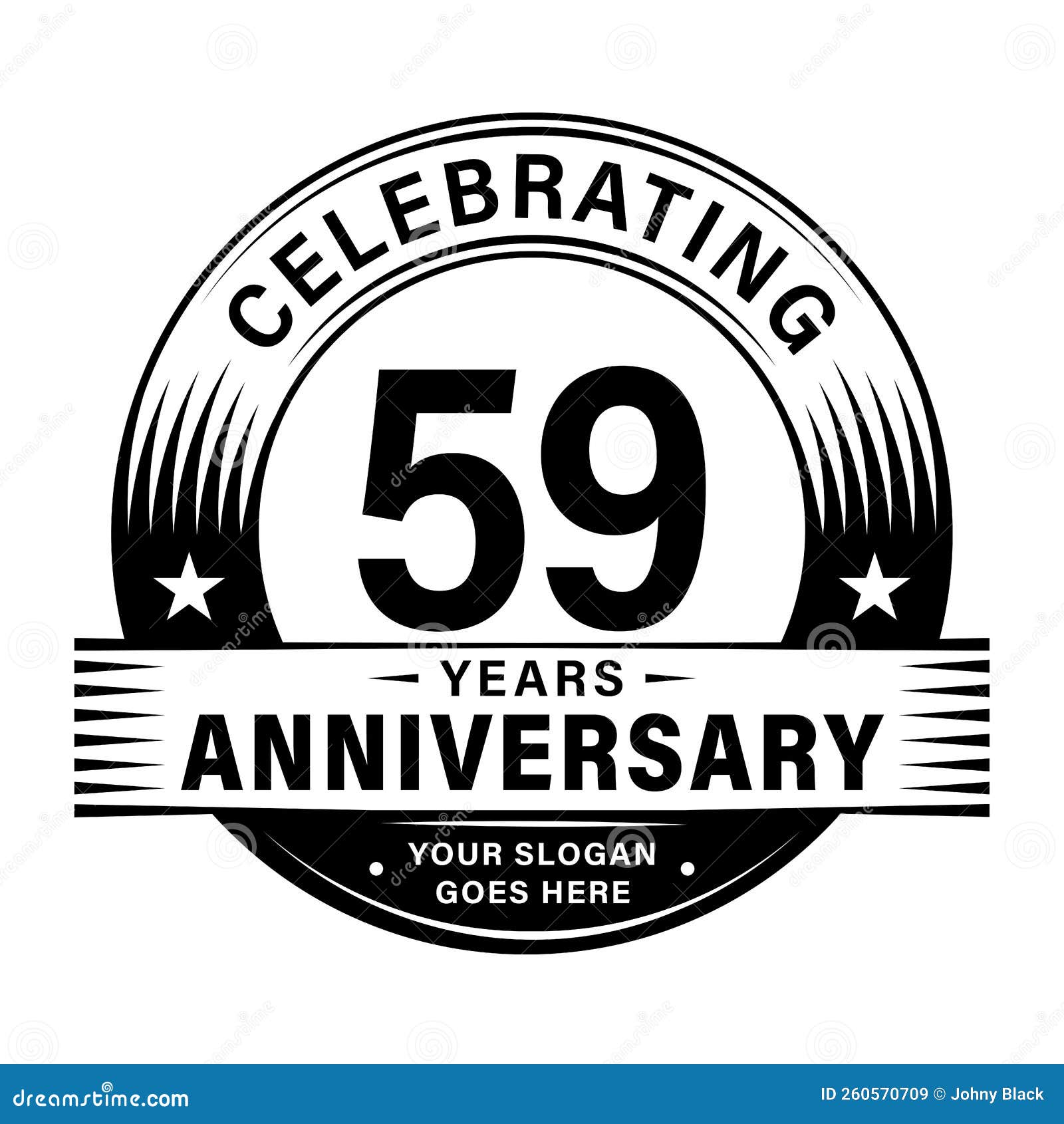 59 Years Anniversary Celebration Design Template. 59th Logo Vector ...
