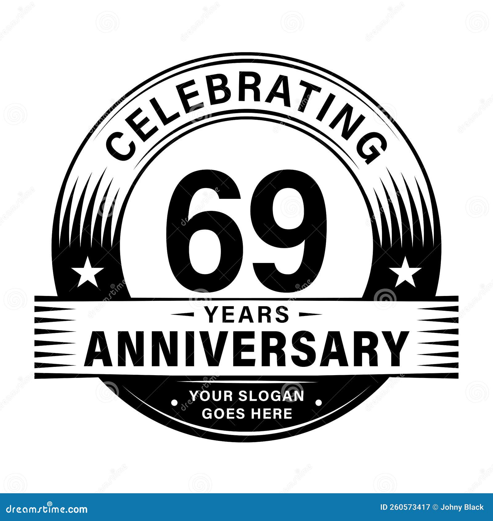 69 Years Anniversary Celebration Design Template. 69th Logo Vector ...