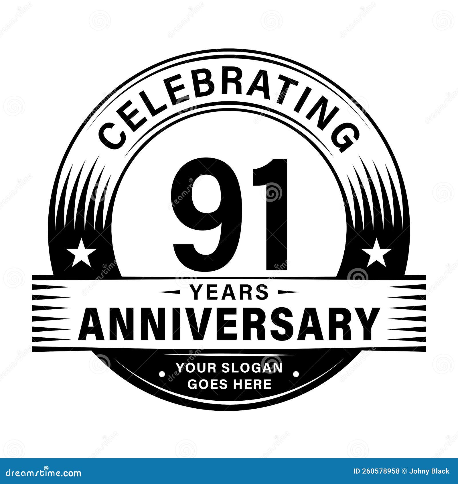 91 Years Anniversary Celebration Design Template. 91st Logo Vector ...