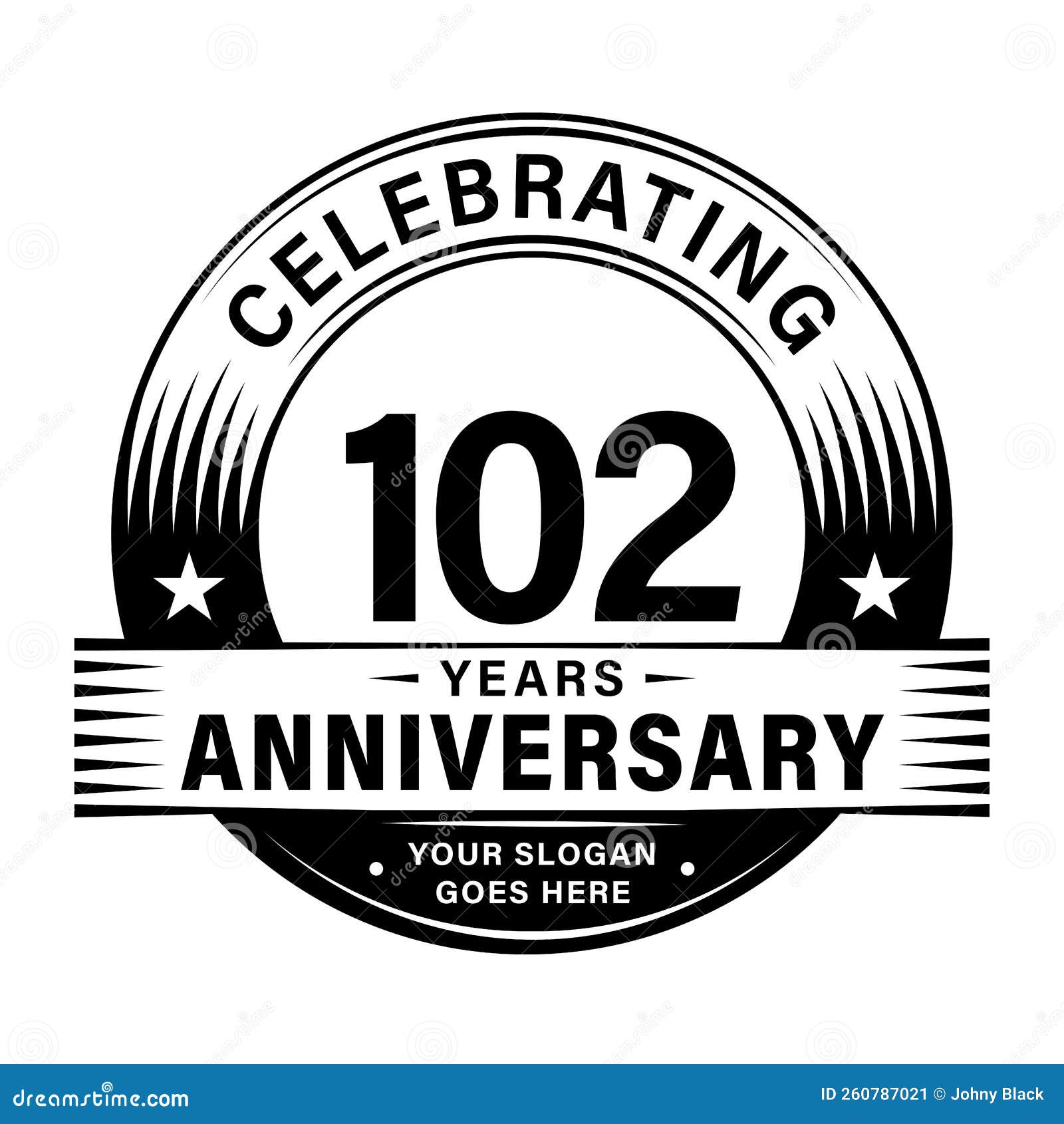 102 Years Anniversary Celebration Design Template. 102nd Logo Vector ...