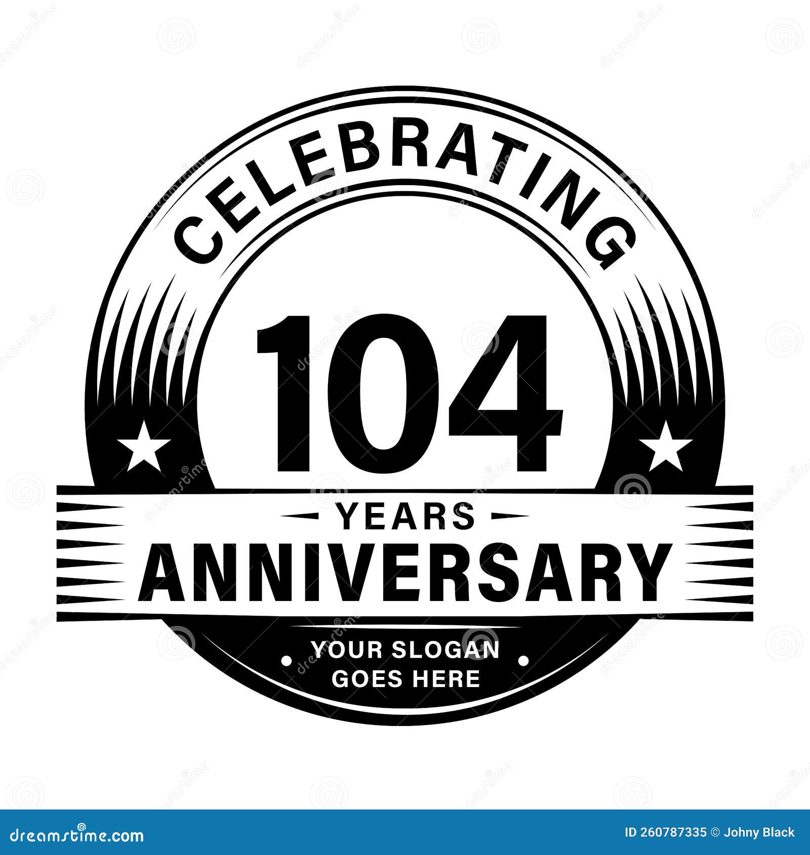 104 Years Anniversary Celebration Design Template. 104th Logo Vector ...