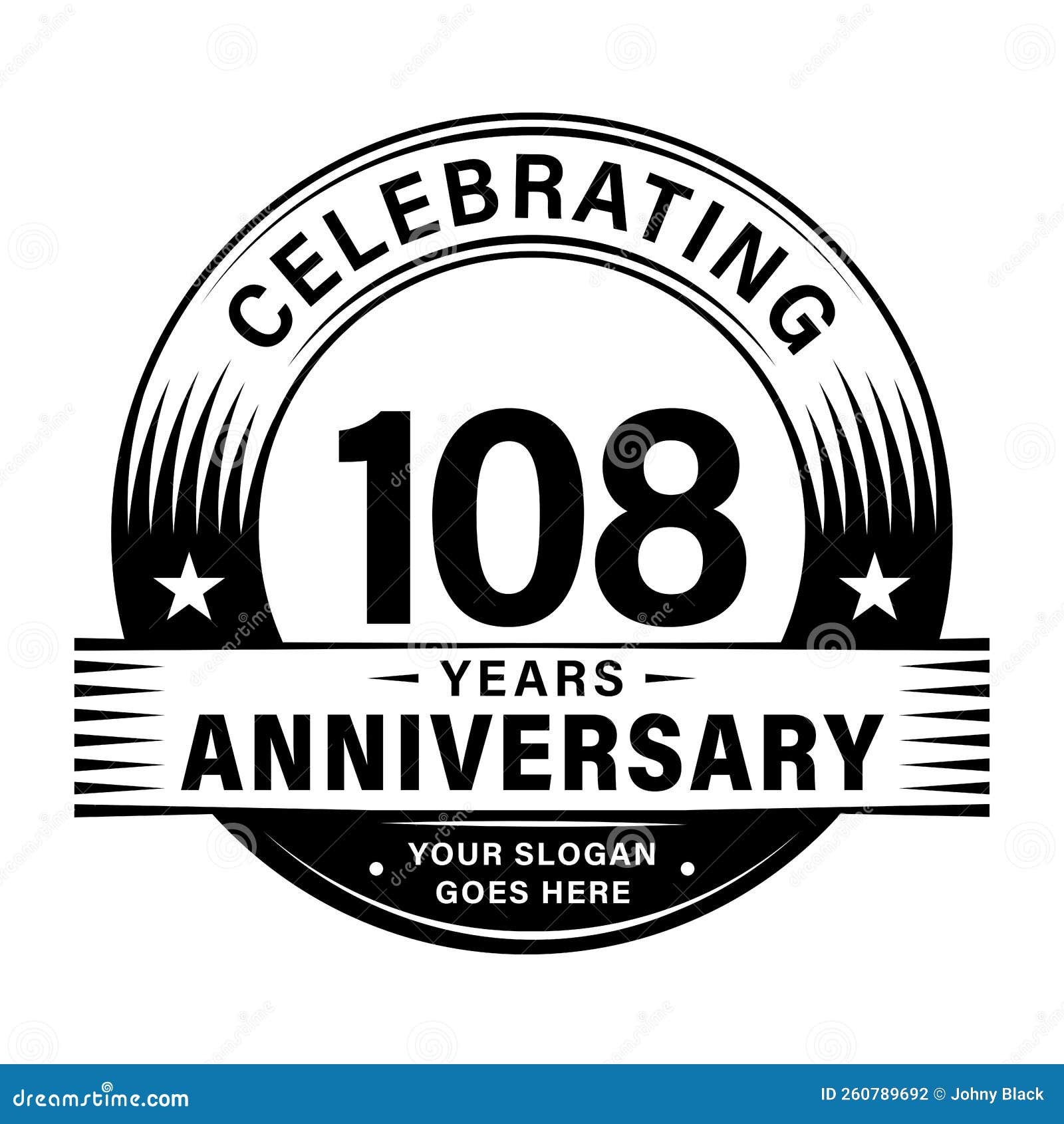 108 Years Anniversary Celebration Design Template. 108th Logo Vector ...