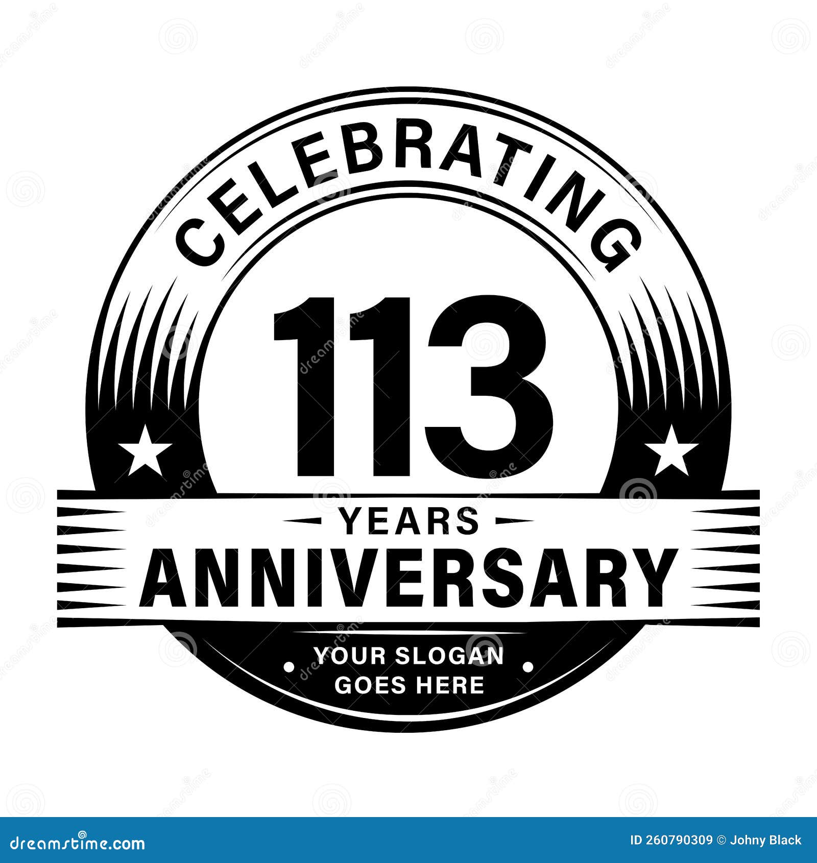 113 Years Anniversary Celebration Design Template. 113th Logo Vector ...