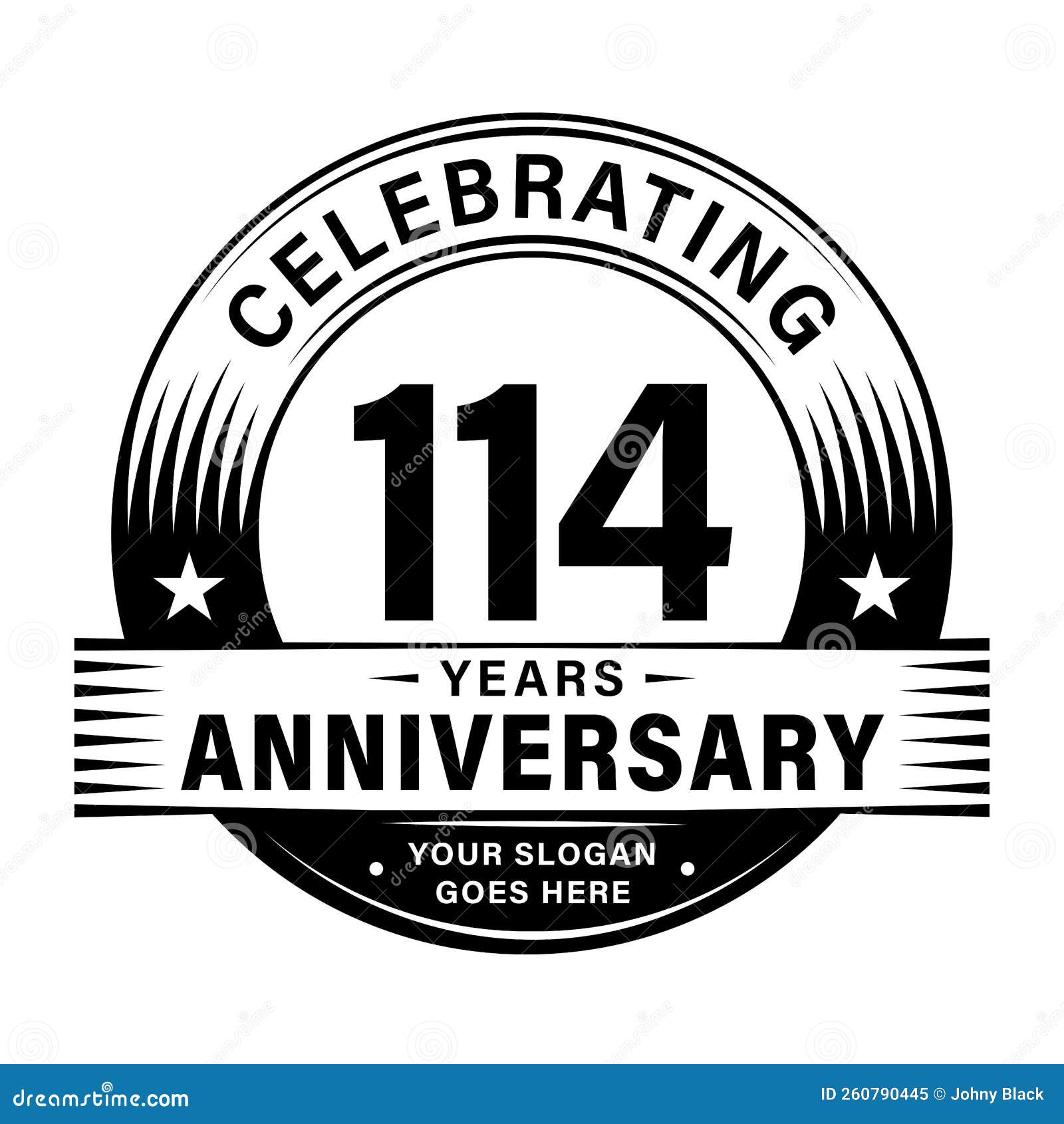 114 Years Anniversary Celebration Design Template. 114th Logo Vector ...