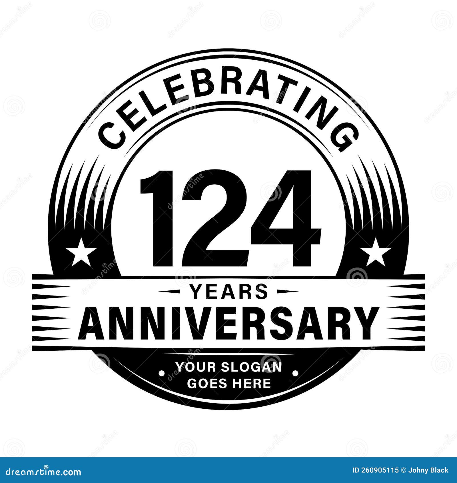 124 Years Anniversary Celebration Design Template. 124th Logo Vector ...