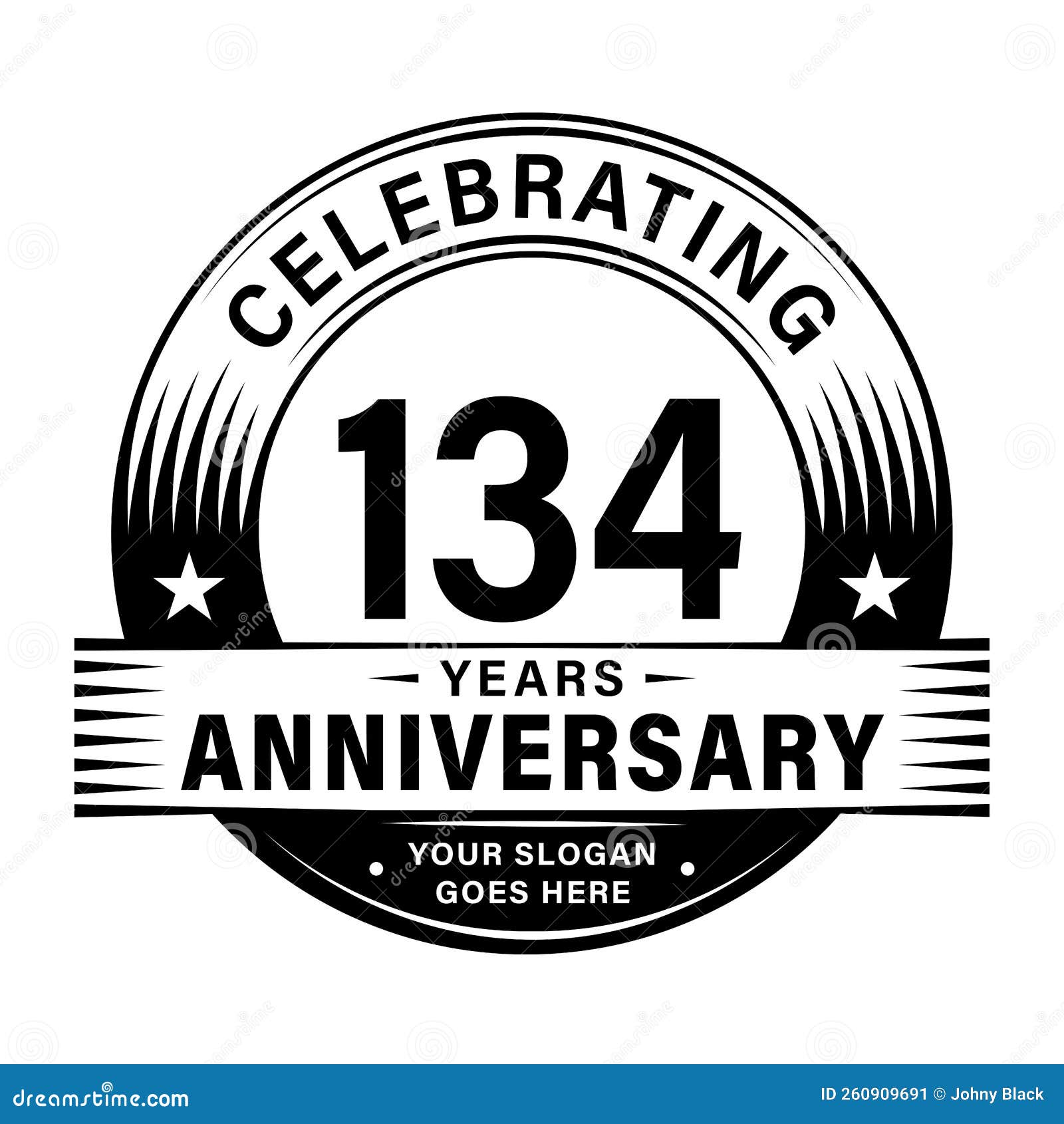 134 Years Anniversary Celebration Design Template. 134th Logo Vector ...