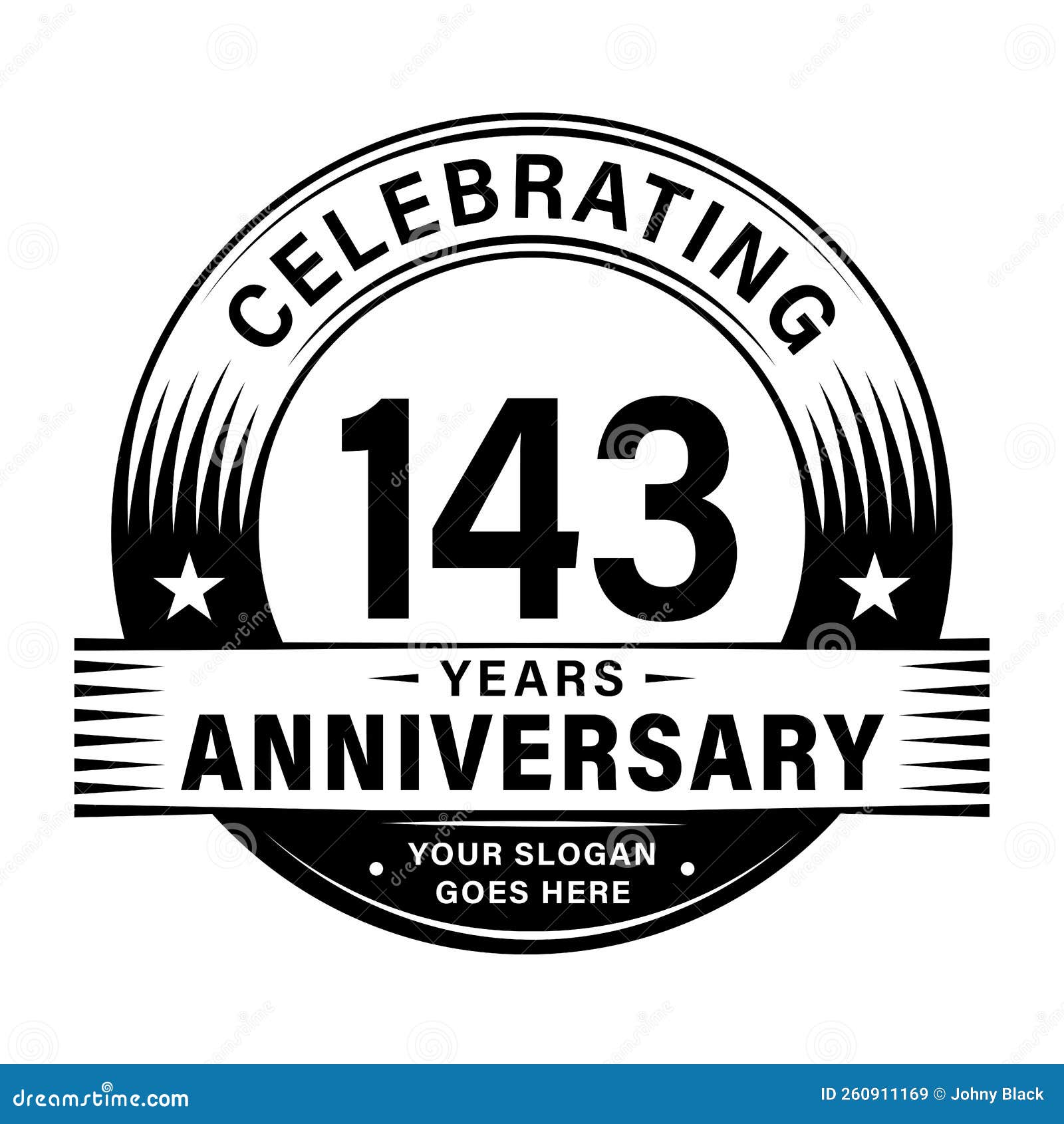 143 Years Anniversary Celebration Design Template. 143rd Logo Vector ...