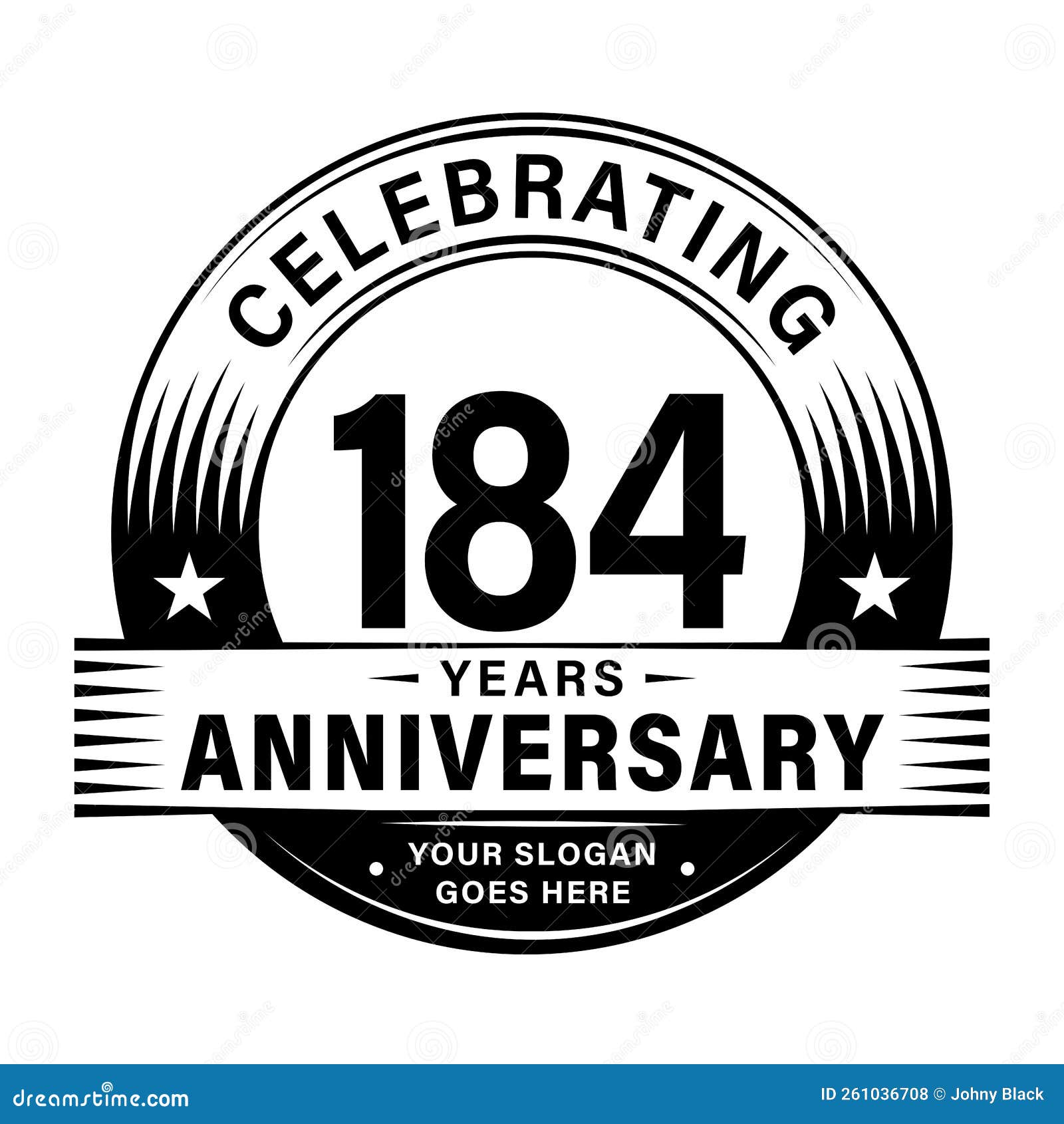 184 Years Anniversary Celebration Design Template. 184th Logo Vector ...