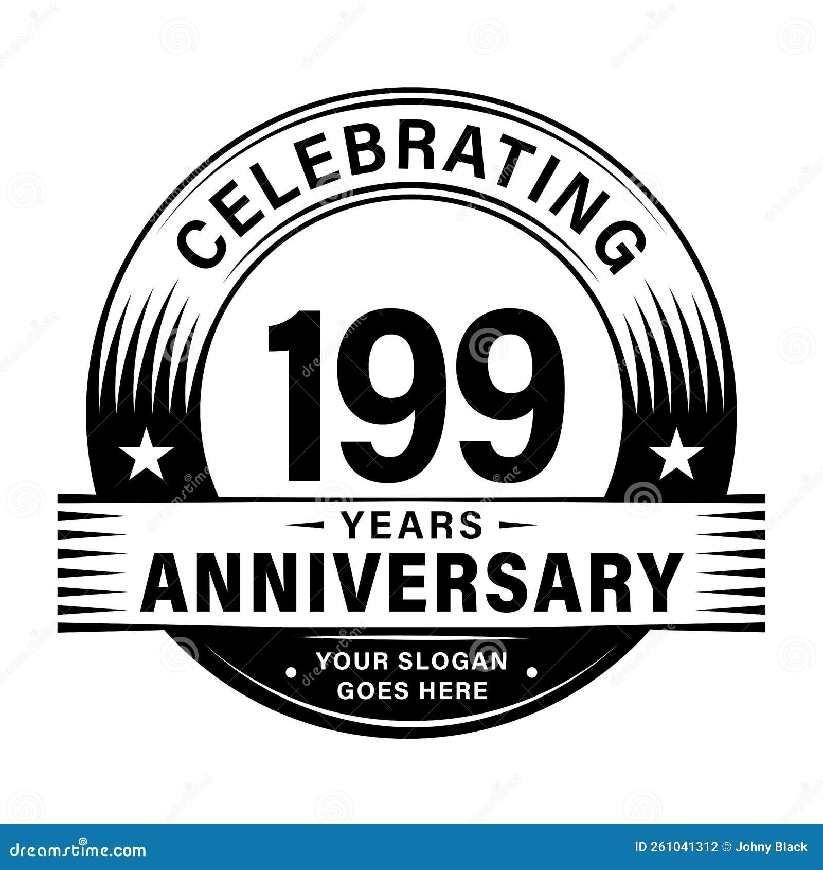 199 Years Anniversary Celebration Design Template. 199th Logo Vector ...