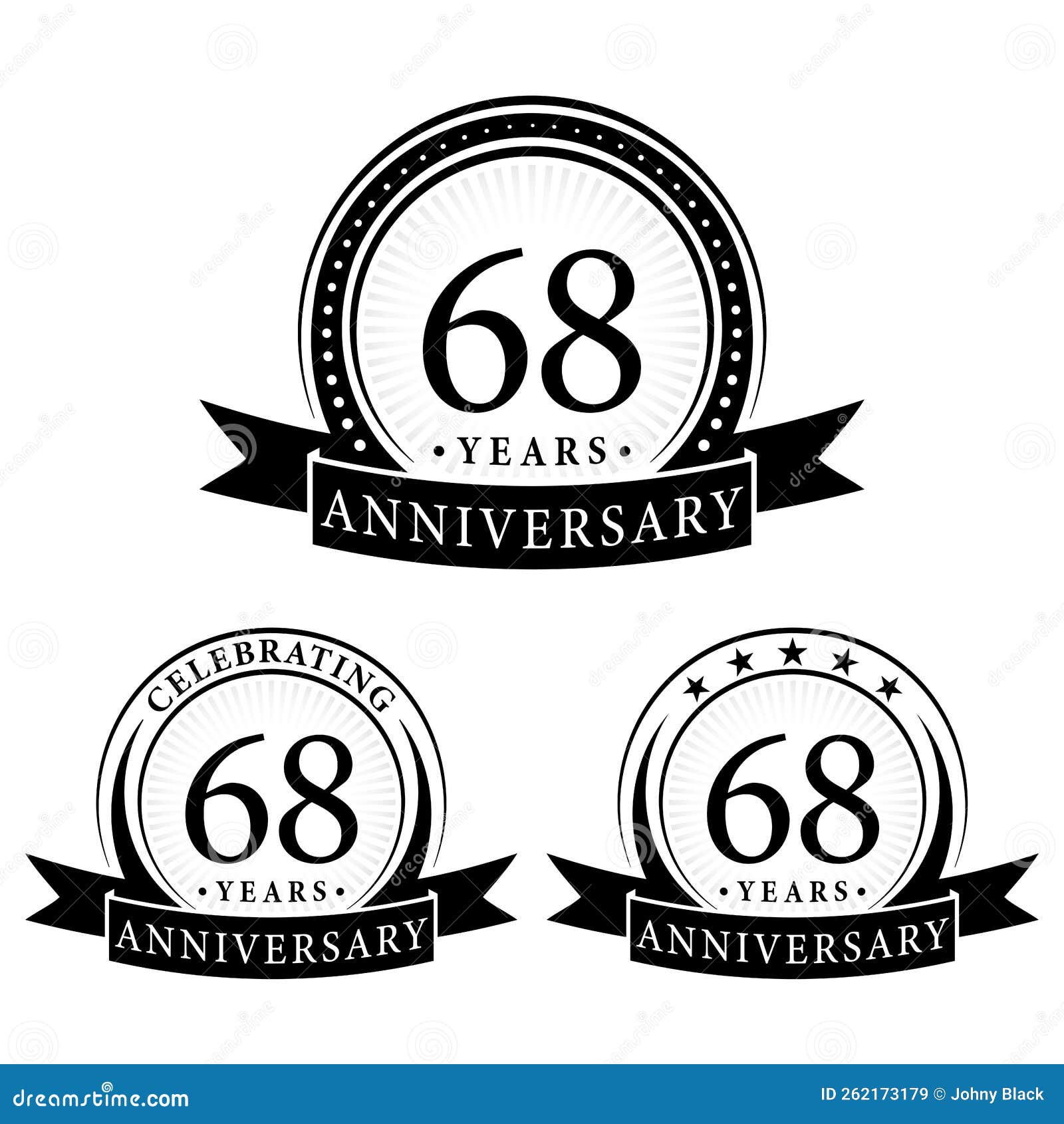 68 Years Anniversary Celebration Logotype. 68th Anniversary Logo ...