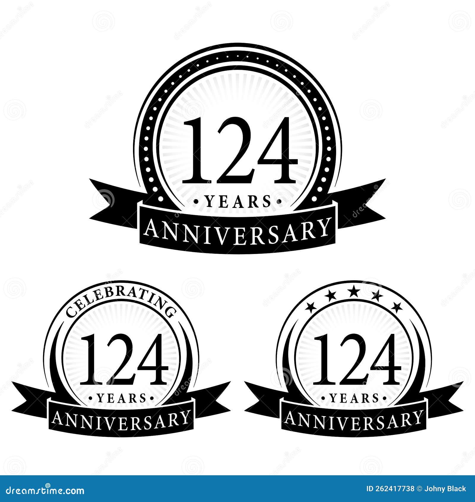124 Years Anniversary Celebration Logotype. 124th Anniversary Logo ...