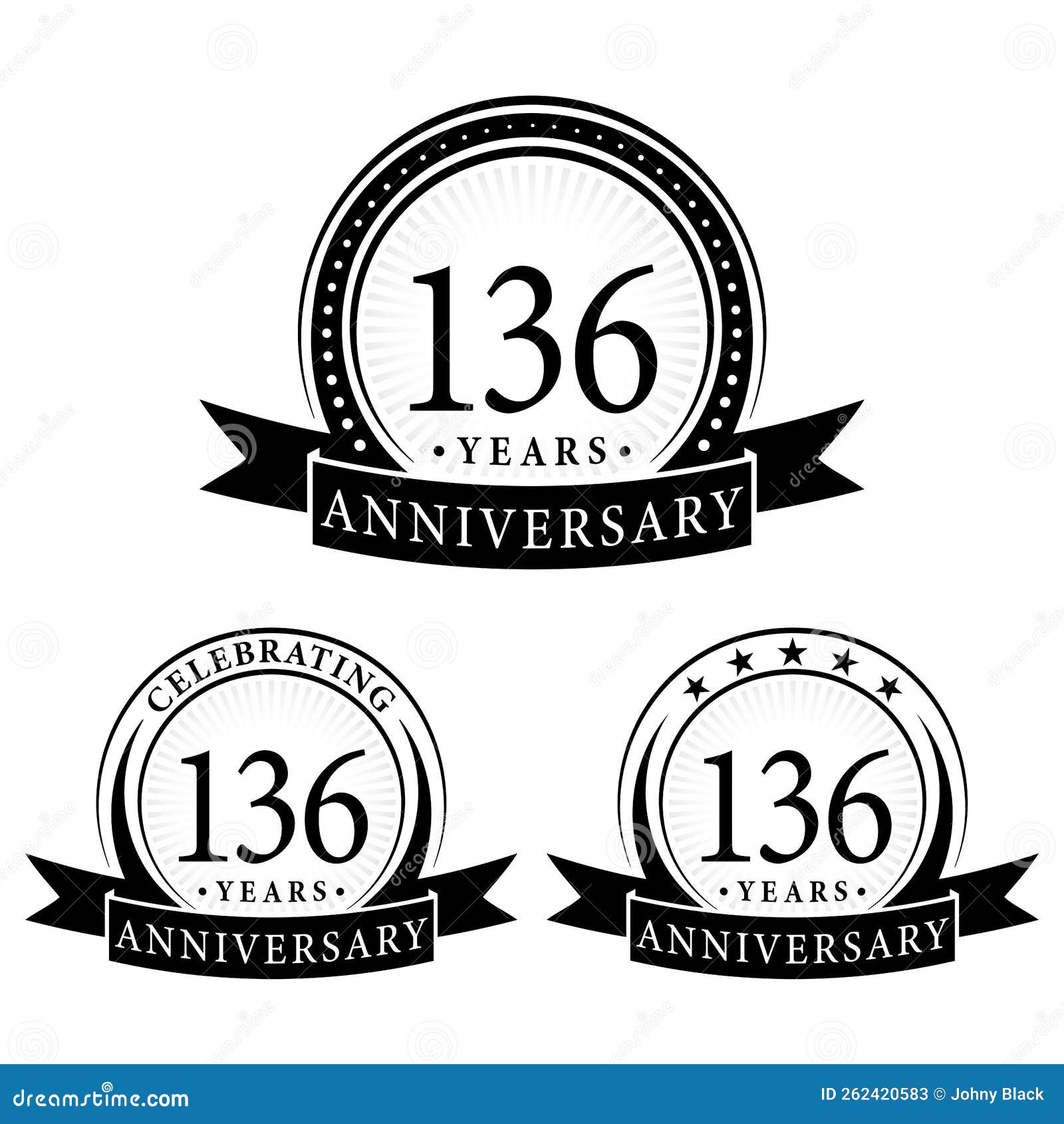 136 Years Anniversary Celebration Logotype. 136th Anniversary Logo ...