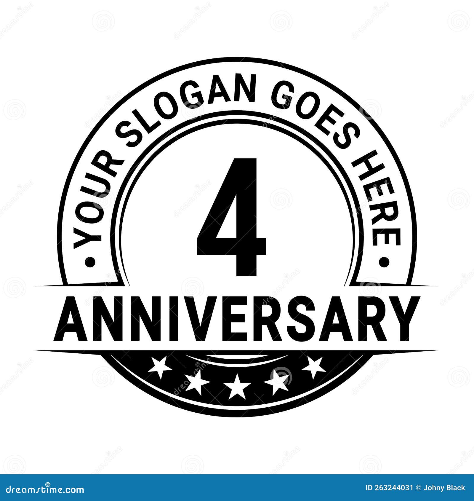 4 Years Anniversary. 4th Anniversary Logo Design Template. Vector and ...