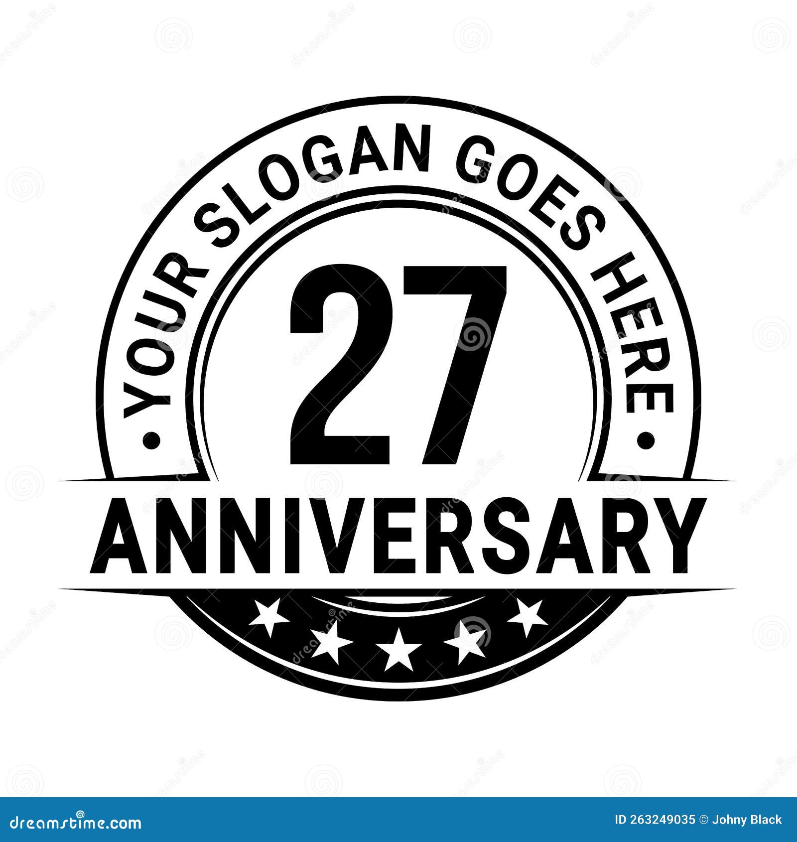 27 Years Anniversary. 27th Anniversary Logo Design Template. Vector and ...