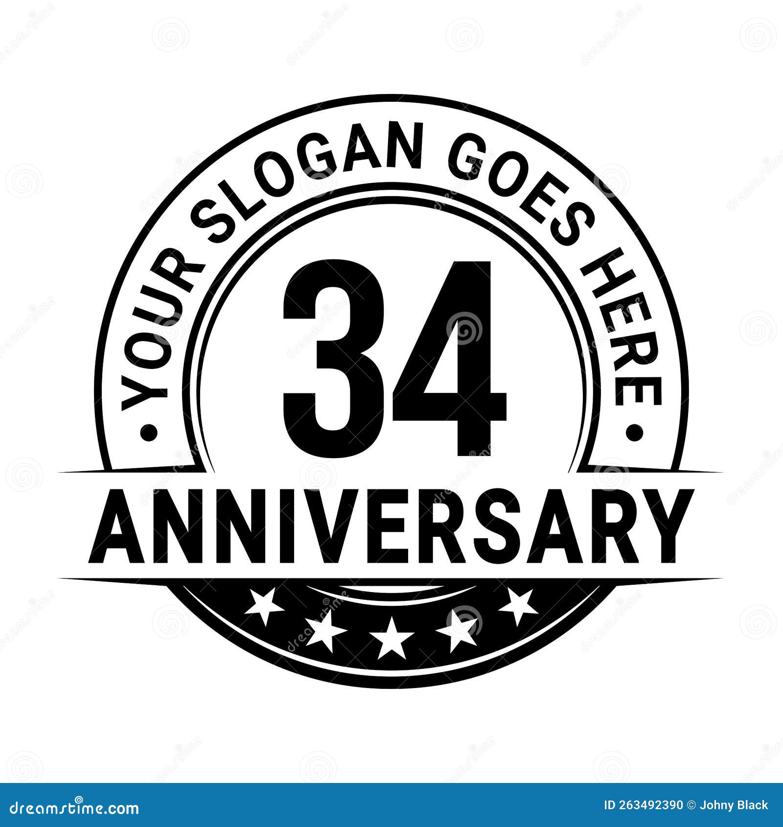 34 Years Anniversary. 34th Anniversary Logo Design Template. Vector and ...