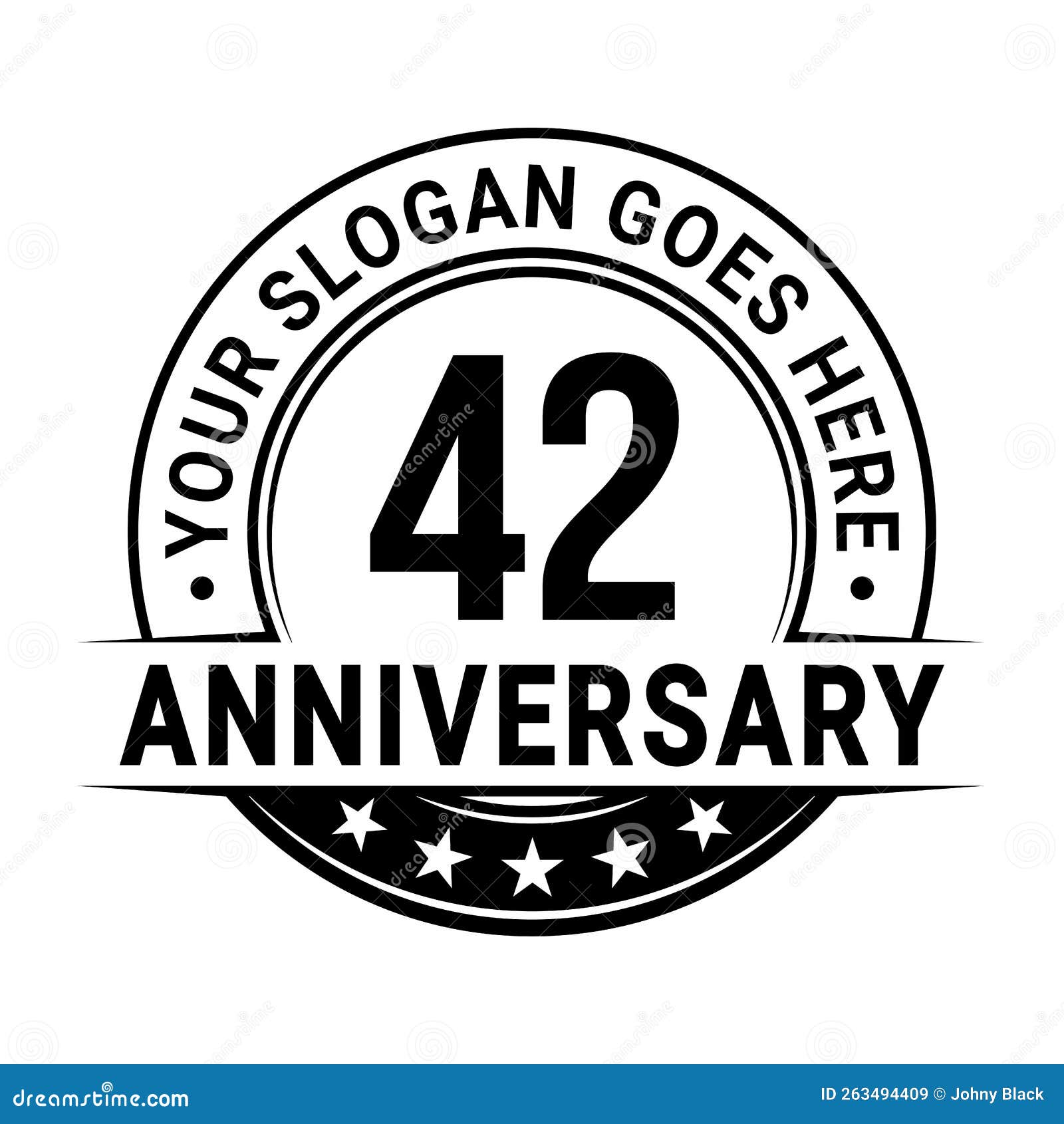 42 Years Anniversary. 42nd Anniversary Logo Design Template. Vector and ...