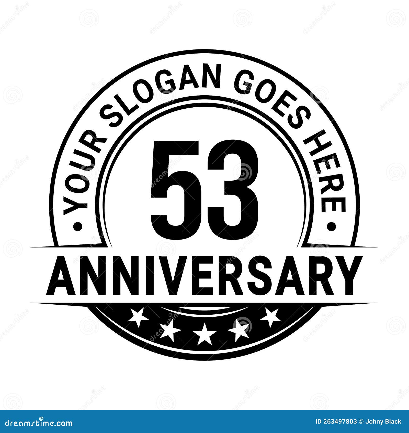 53 Years Anniversary. 53rd Anniversary Logo Design Template. Vector and ...