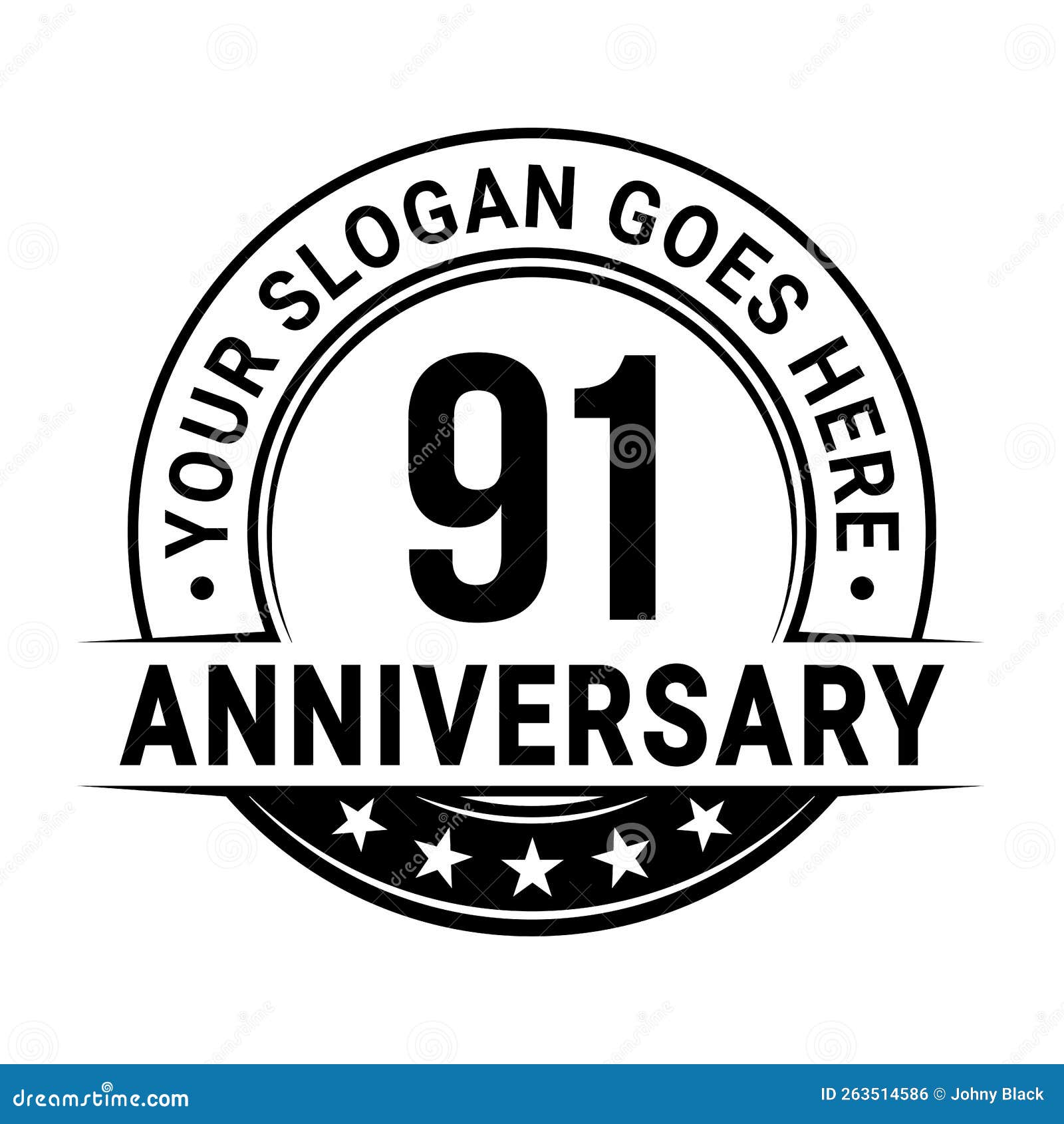 91 Years Anniversary. 91st Anniversary Logo Design Template. Vector and ...