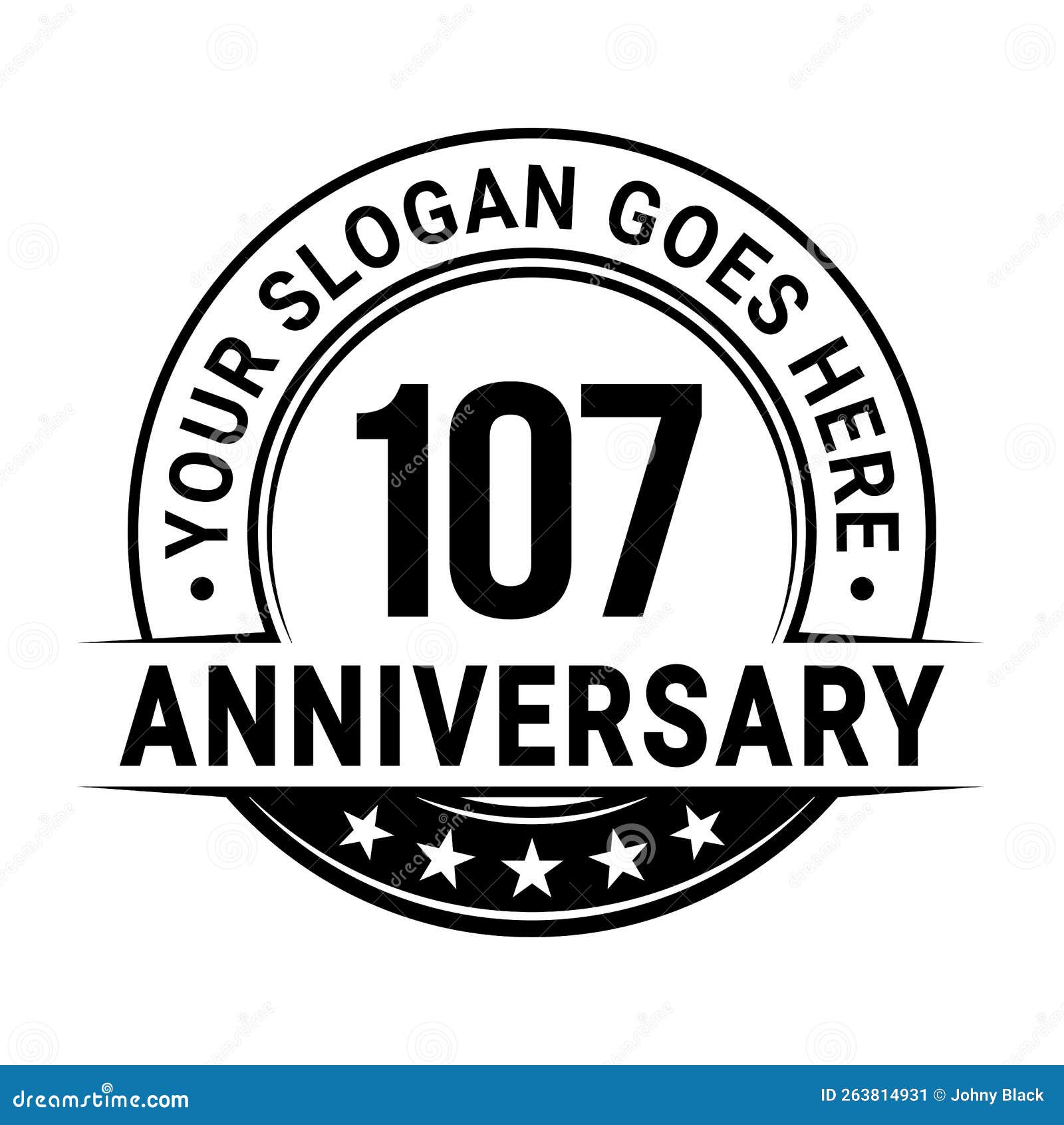 107 Years Anniversary. 107th Anniversary Logo Design Template. Vector ...
