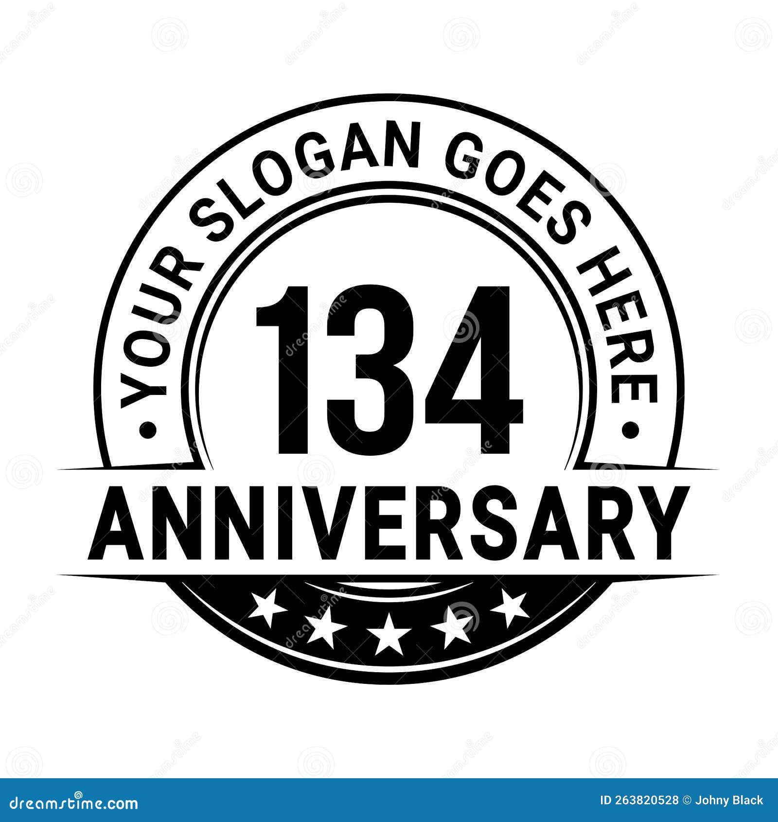 134 Years Anniversary. 134th Anniversary Logo Design Template. Vector ...