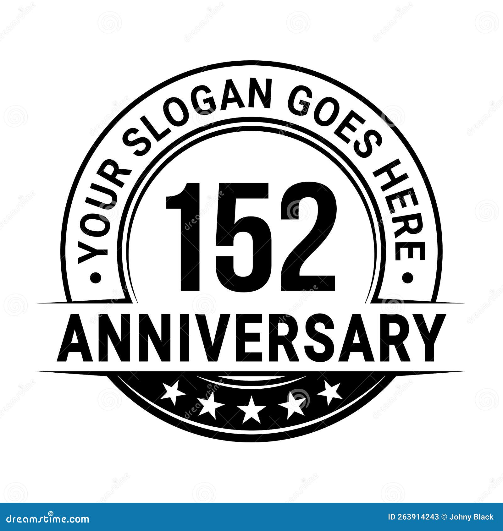 152 Years Anniversary. 152nd Anniversary Logo Design Template. Vector ...