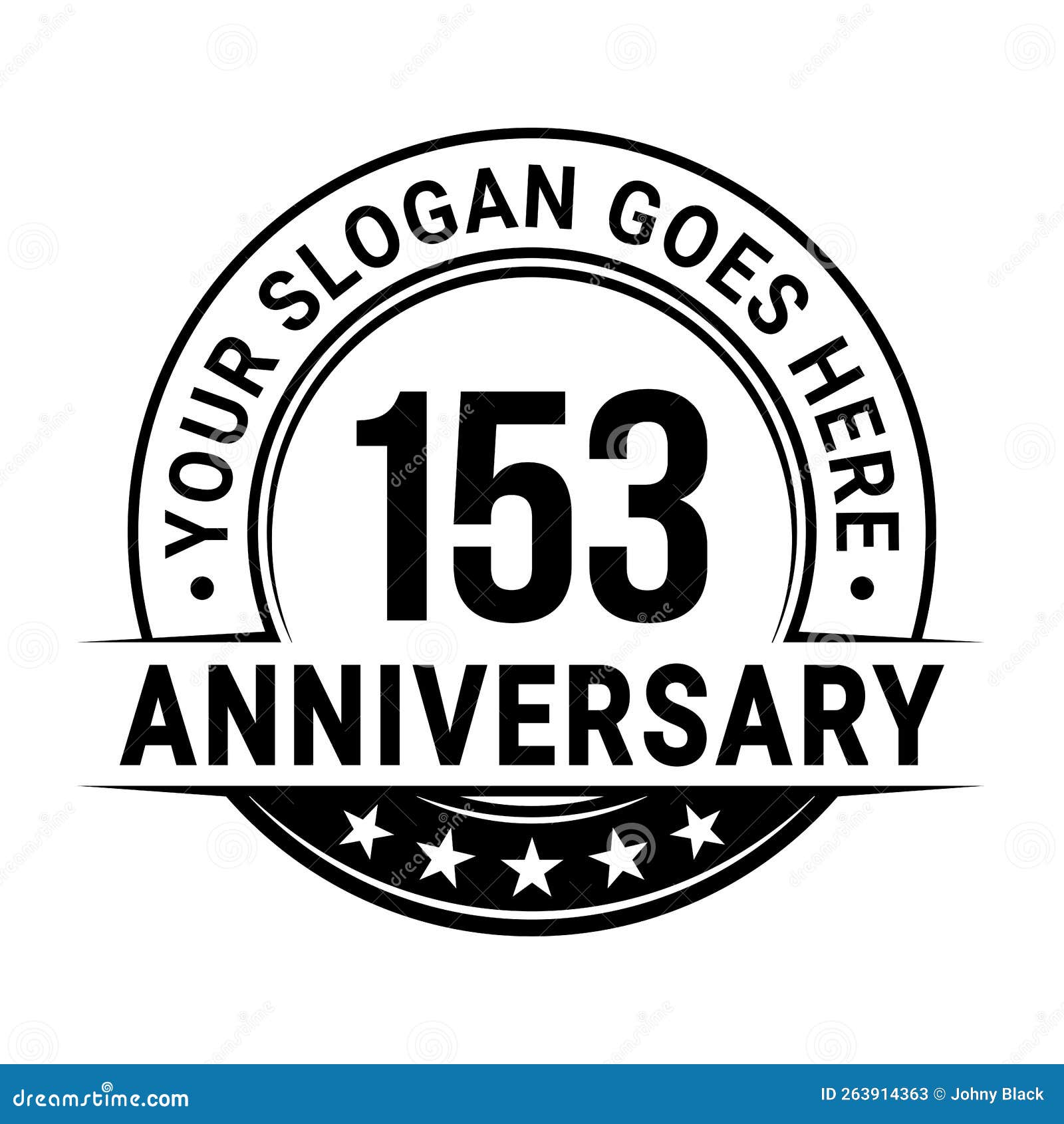 153 Years Anniversary. 153rd Anniversary Logo Design Template. Vector ...