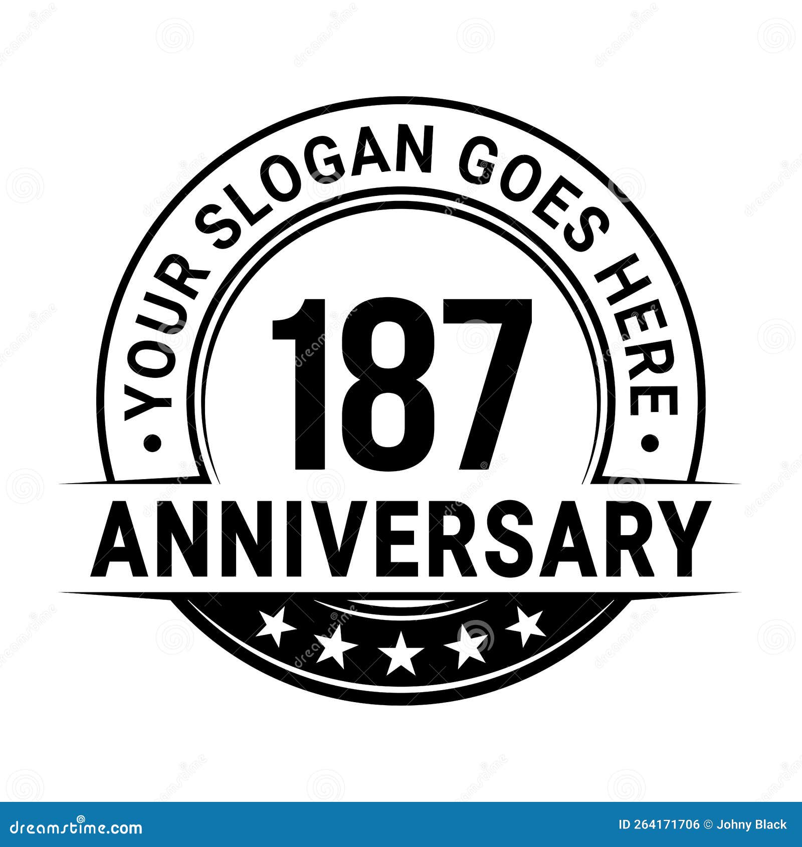 187 Years Anniversary. 187th Anniversary Logo Design Template. Vector ...