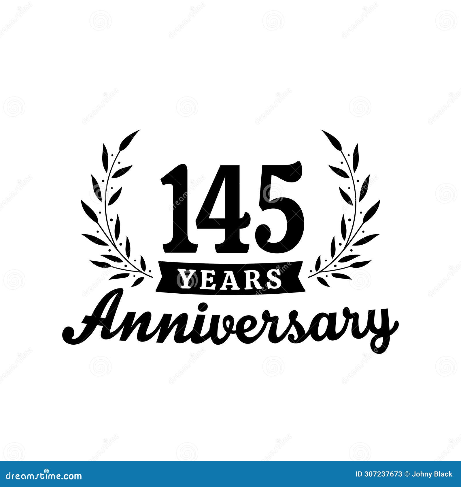 145 Years Anniversary Celebration Logotype. 145th Anniversary Logo ...