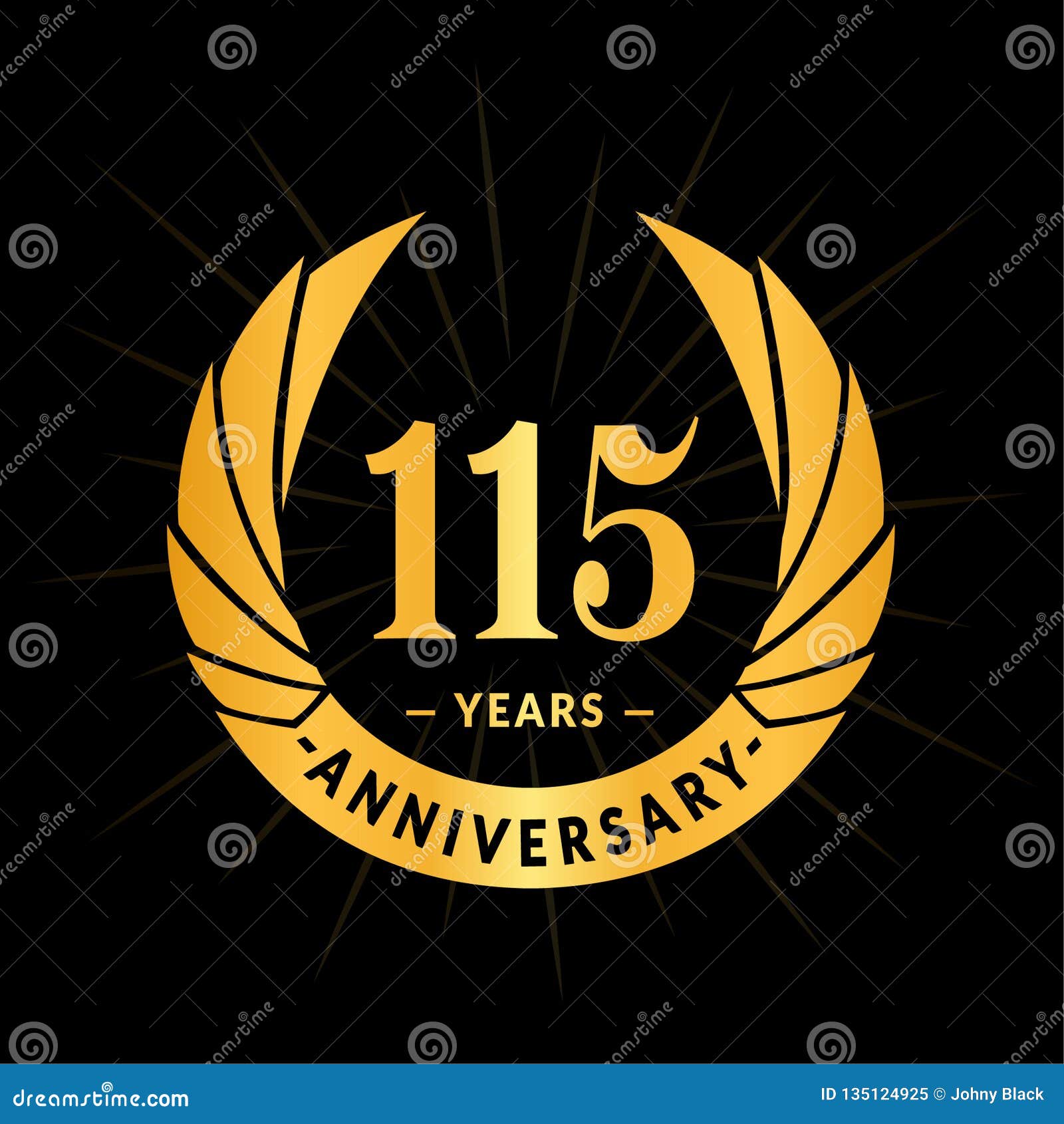 115 Years Anniversary Design Template. Elegant Anniversary Logo Design ...
