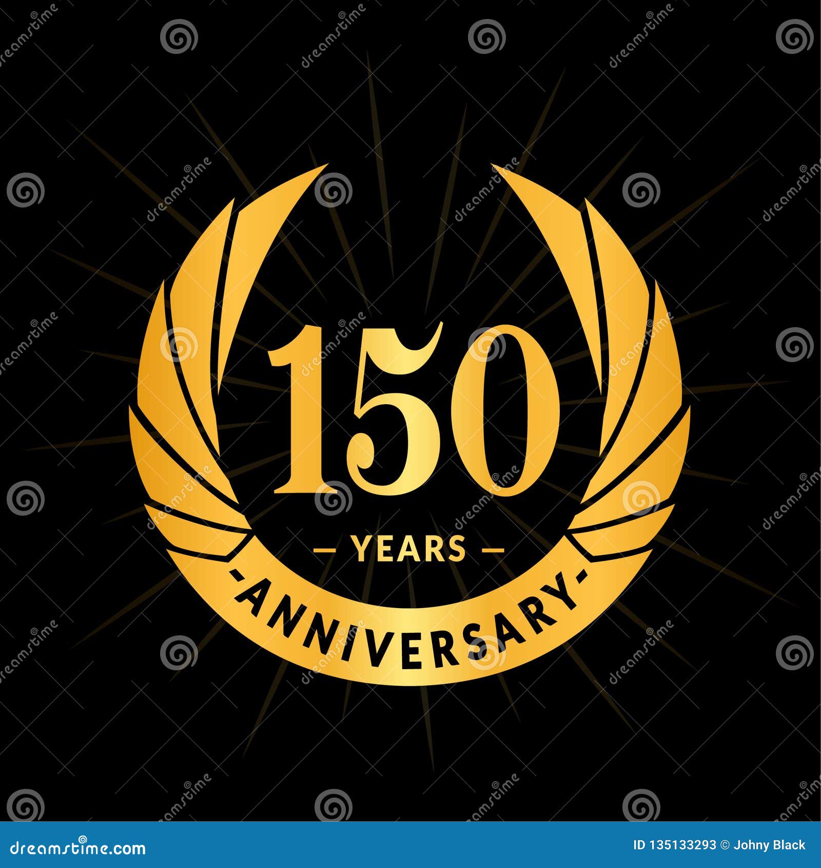 150 Years Anniversary Design Template. Elegant Anniversary Logo Design ...