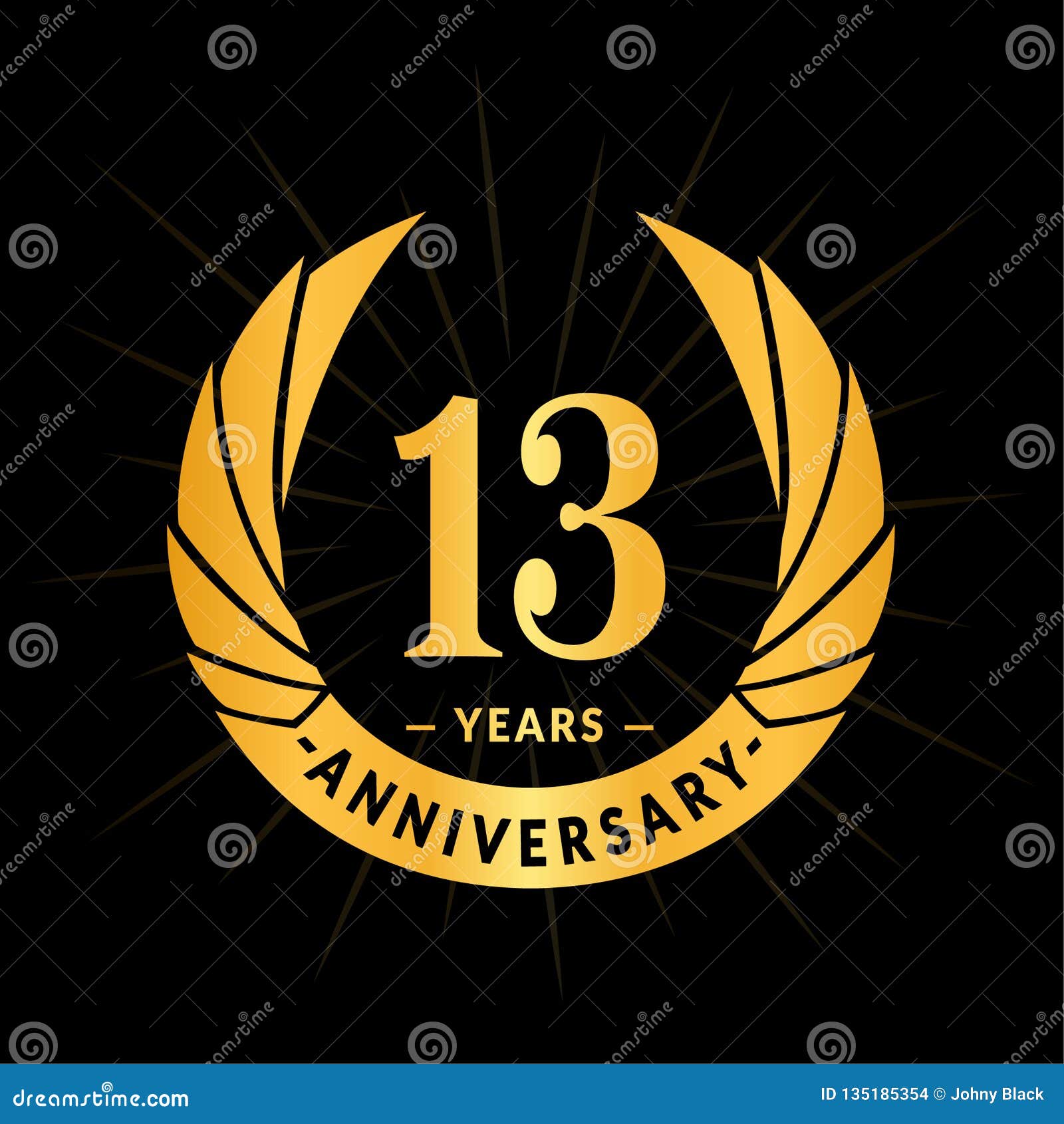 13 Years Anniversary Design Template. Elegant Anniversary Logo Design ...