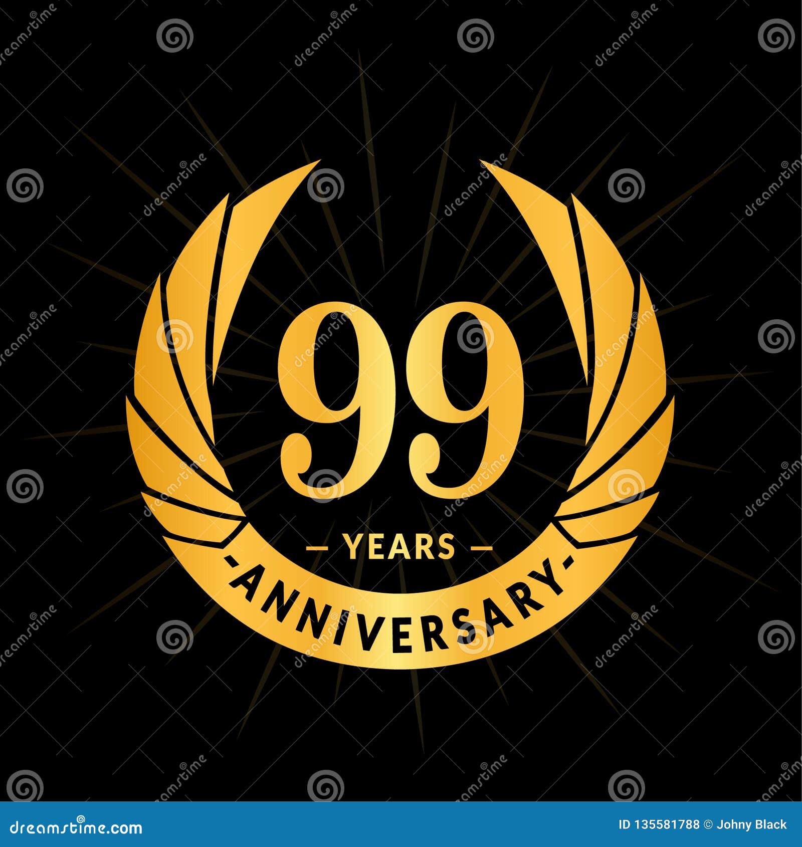 99 Years Anniversary Design Template. Elegant Anniversary Logo Design ...