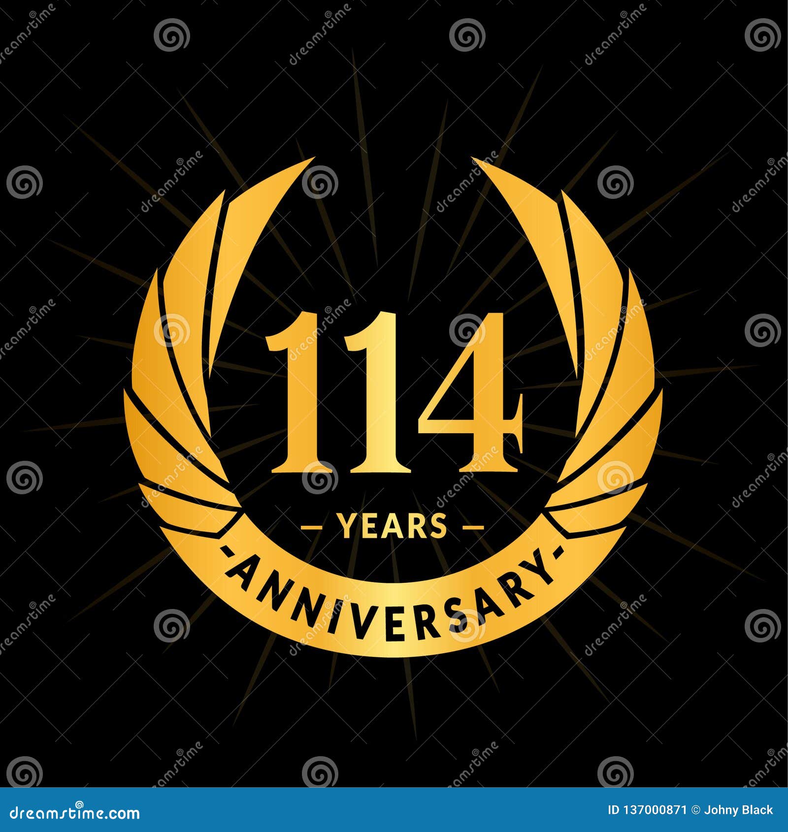 114 Years Anniversary Design Template. Elegant Anniversary Logo Design ...