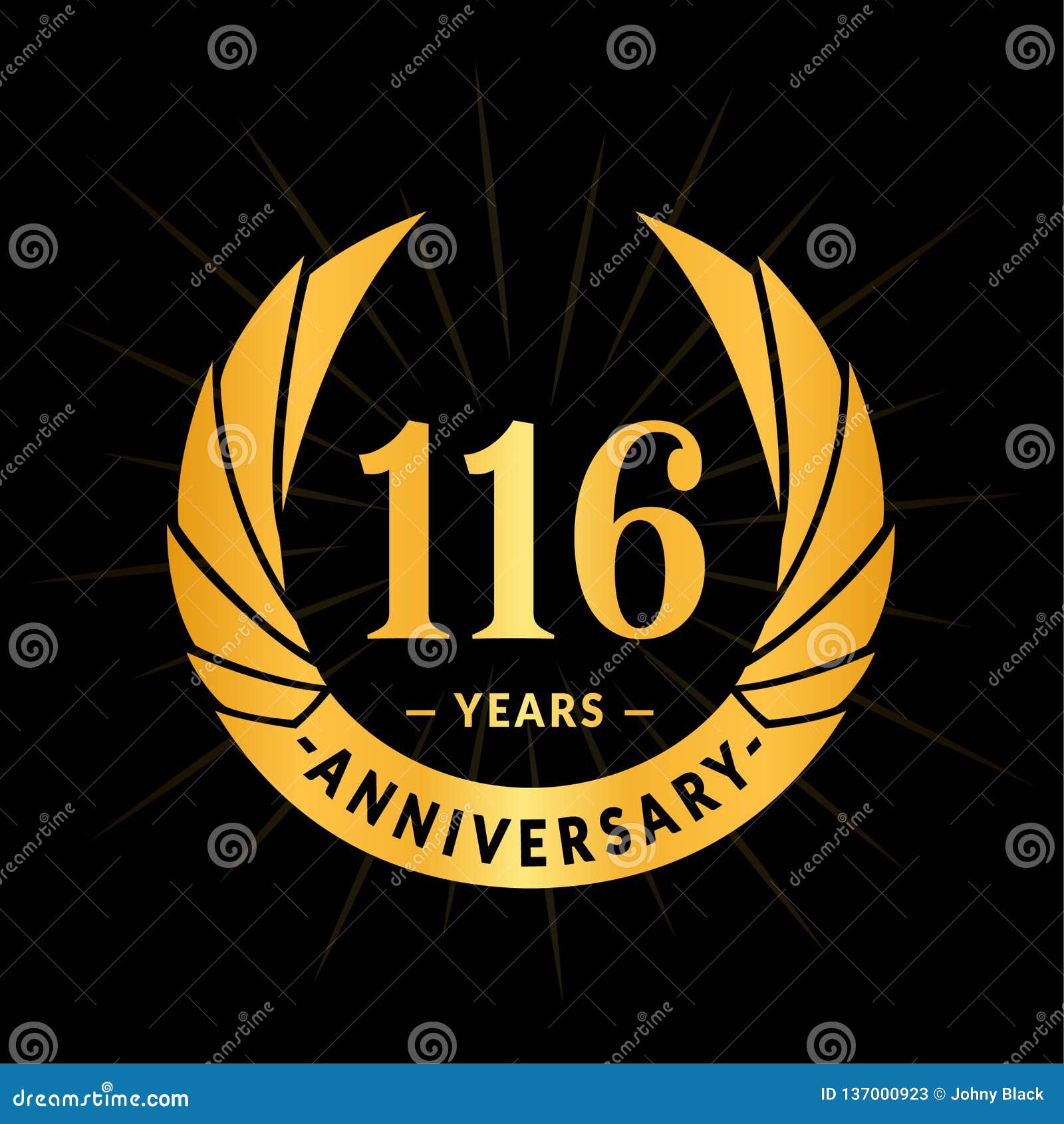 116 Years Anniversary Design Template. Elegant Anniversary Logo Design ...