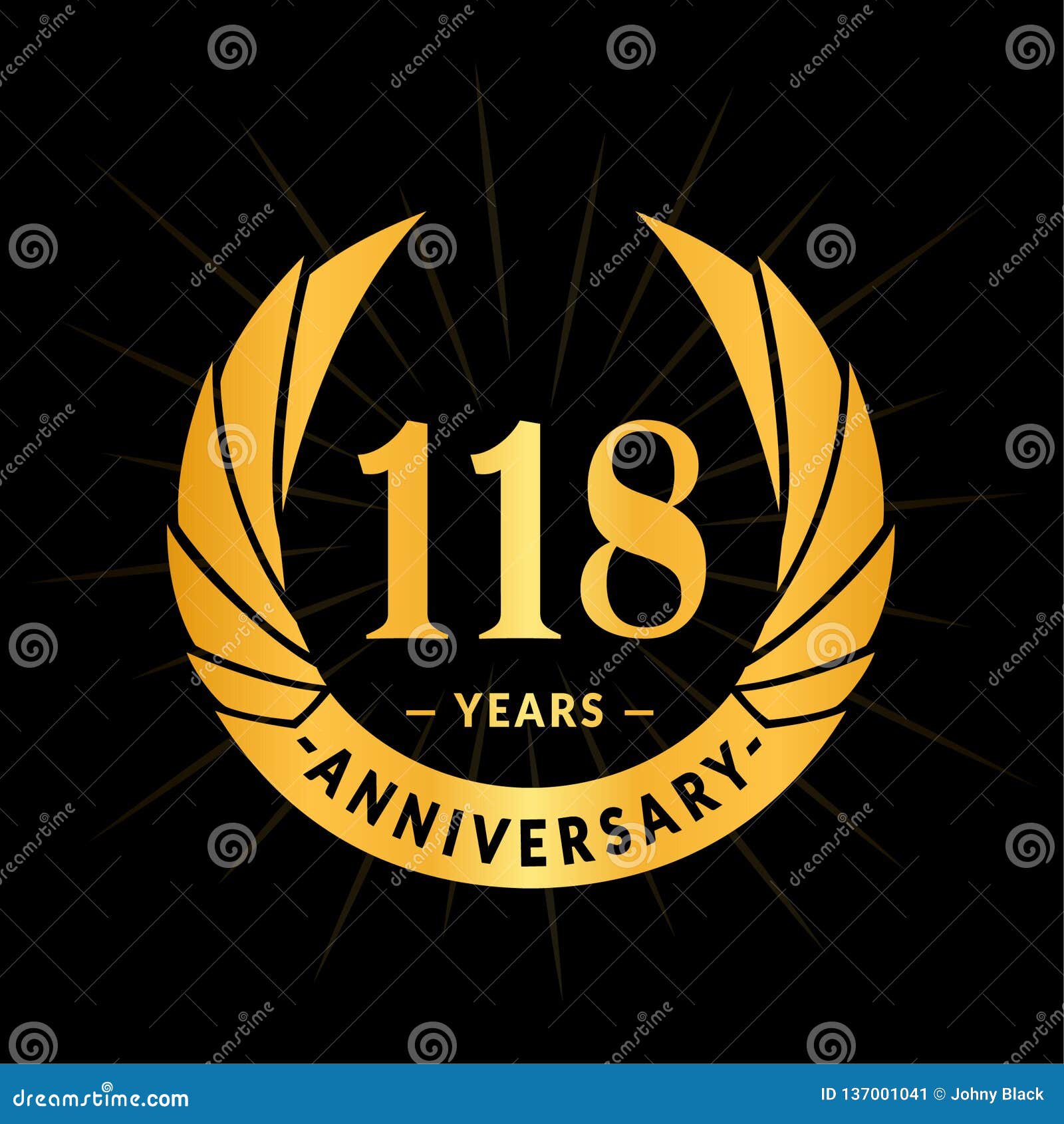 118 Years Anniversary Design Template. Elegant Anniversary Logo Design ...
