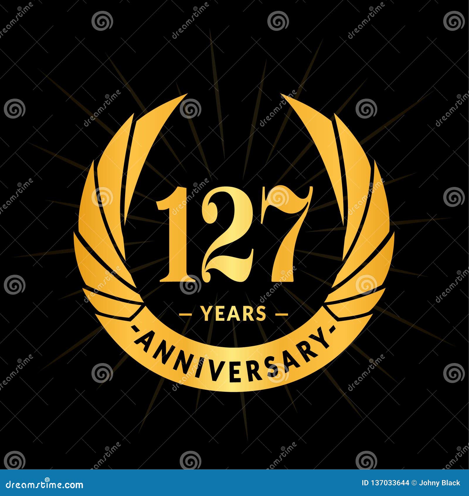 127 Years Anniversary Design Template. Elegant Anniversary Logo Design ...