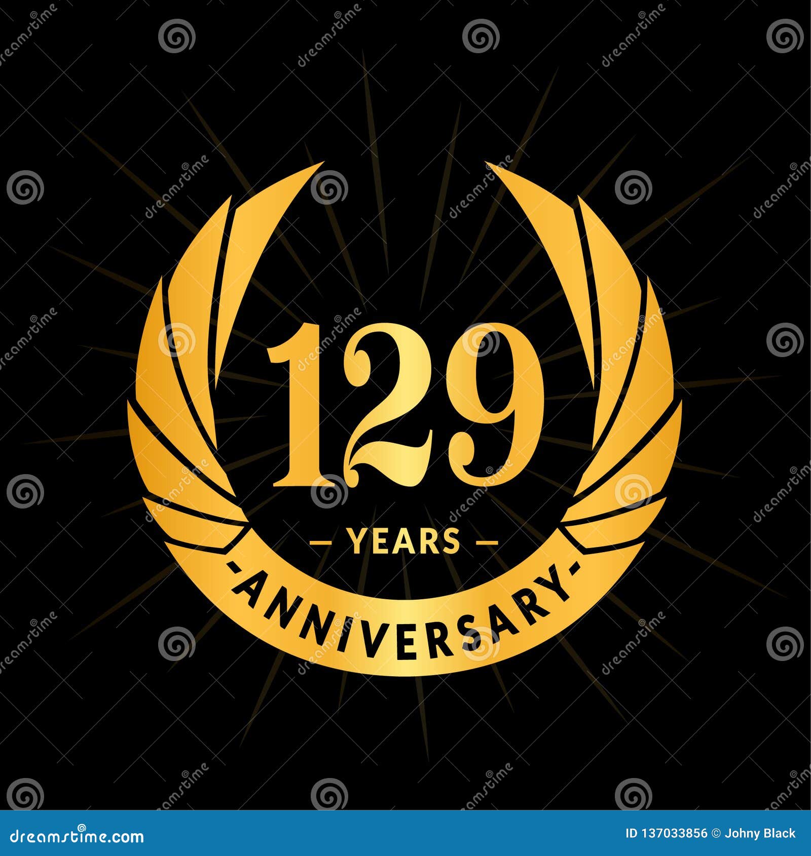 129 Years Anniversary Design Template. Elegant Anniversary Logo Design ...