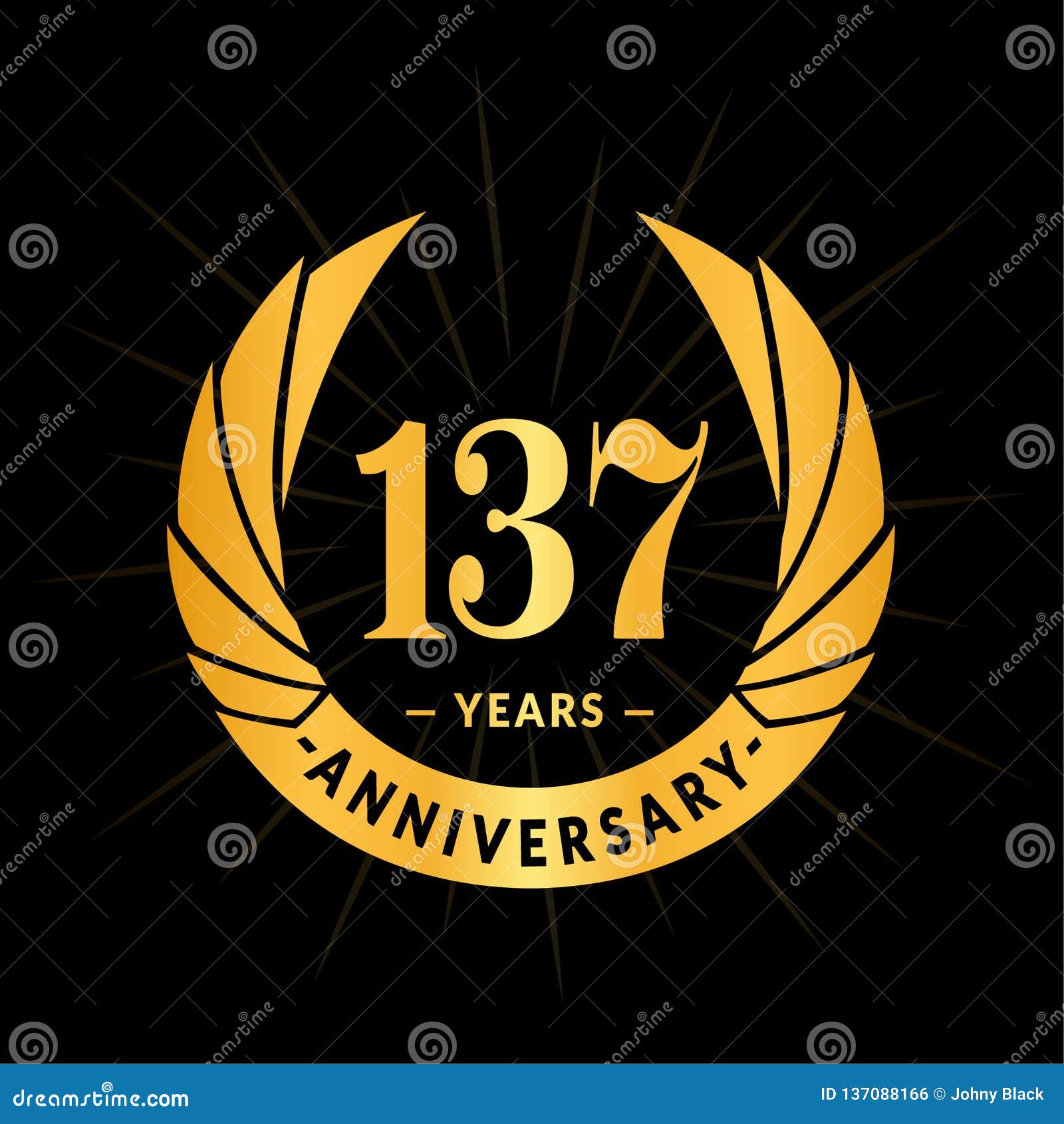 137 Years Anniversary Design Template. Elegant Anniversary Logo Design ...