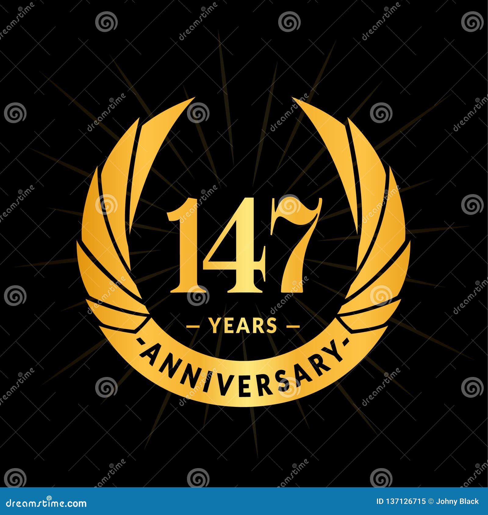 147 Years Anniversary Design Template. Elegant Anniversary Logo Design ...
