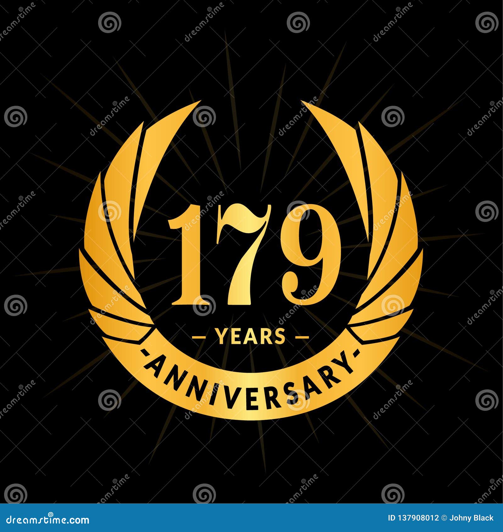 179 Years Anniversary Design Template. Elegant Anniversary Logo Design ...