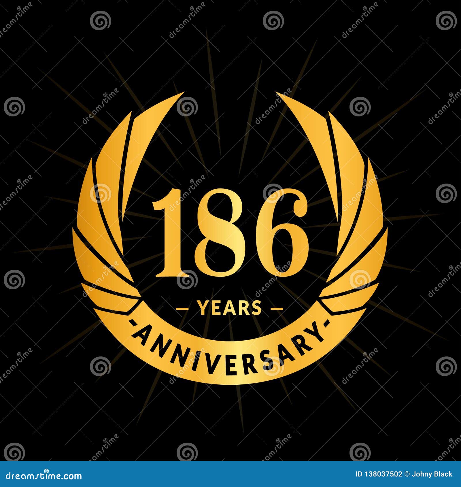 186 Years Anniversary Design Template. Elegant Anniversary Logo Design ...