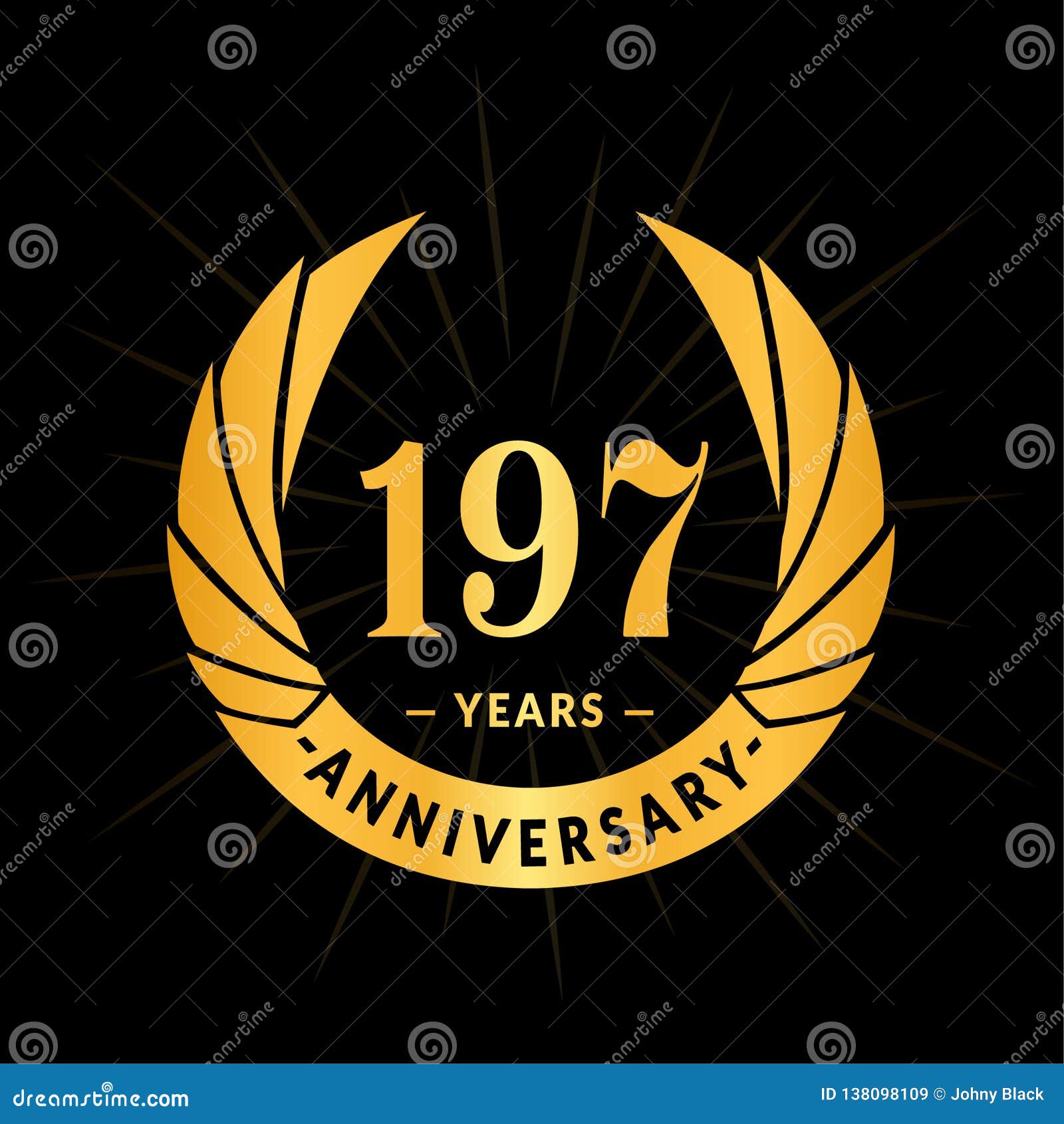 197 Years Anniversary Design Template. Elegant Anniversary Logo Design ...