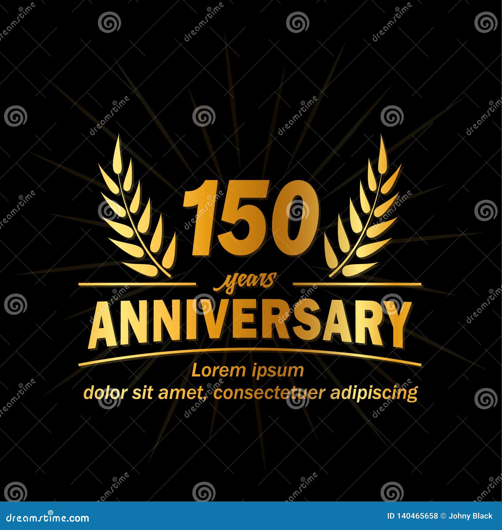 150th Anniversary Design Template. 150th Years Vector and Illustration ...