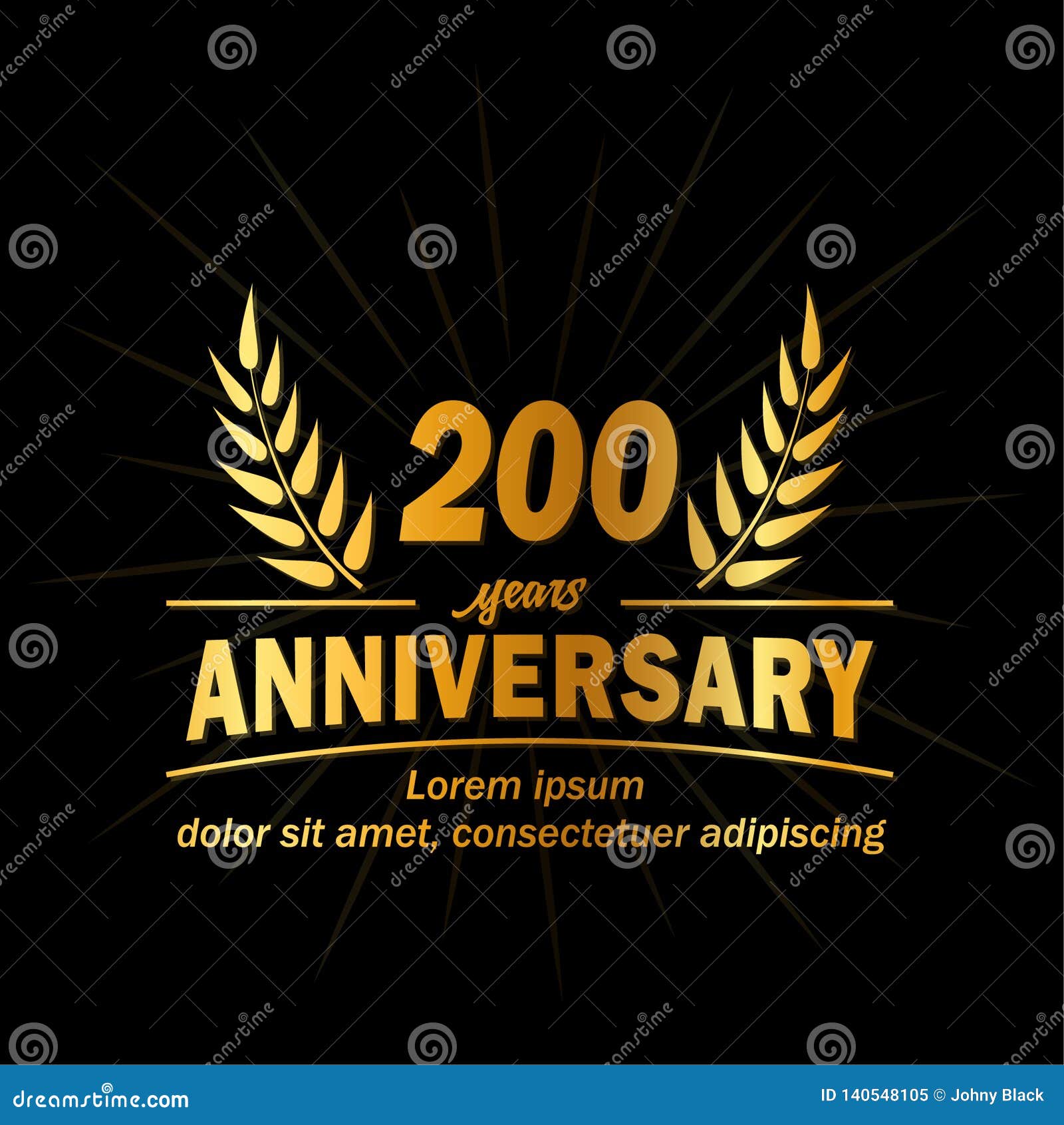 200th Anniversary Design Template. 200th Years Vector and Illustration ...