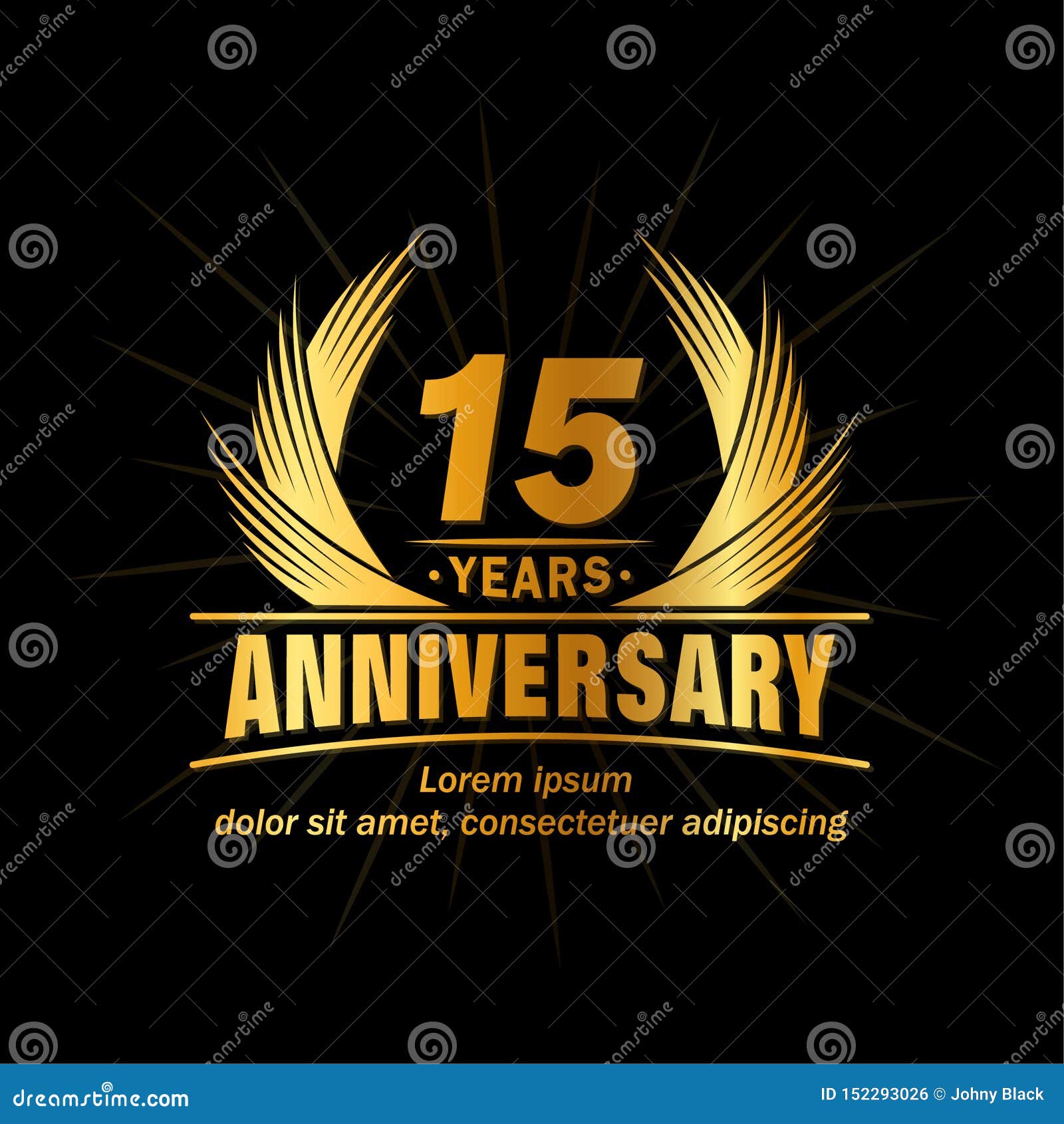 15 Years Anniversary. Elegant Anniversary Design. 15th Years Logo ...